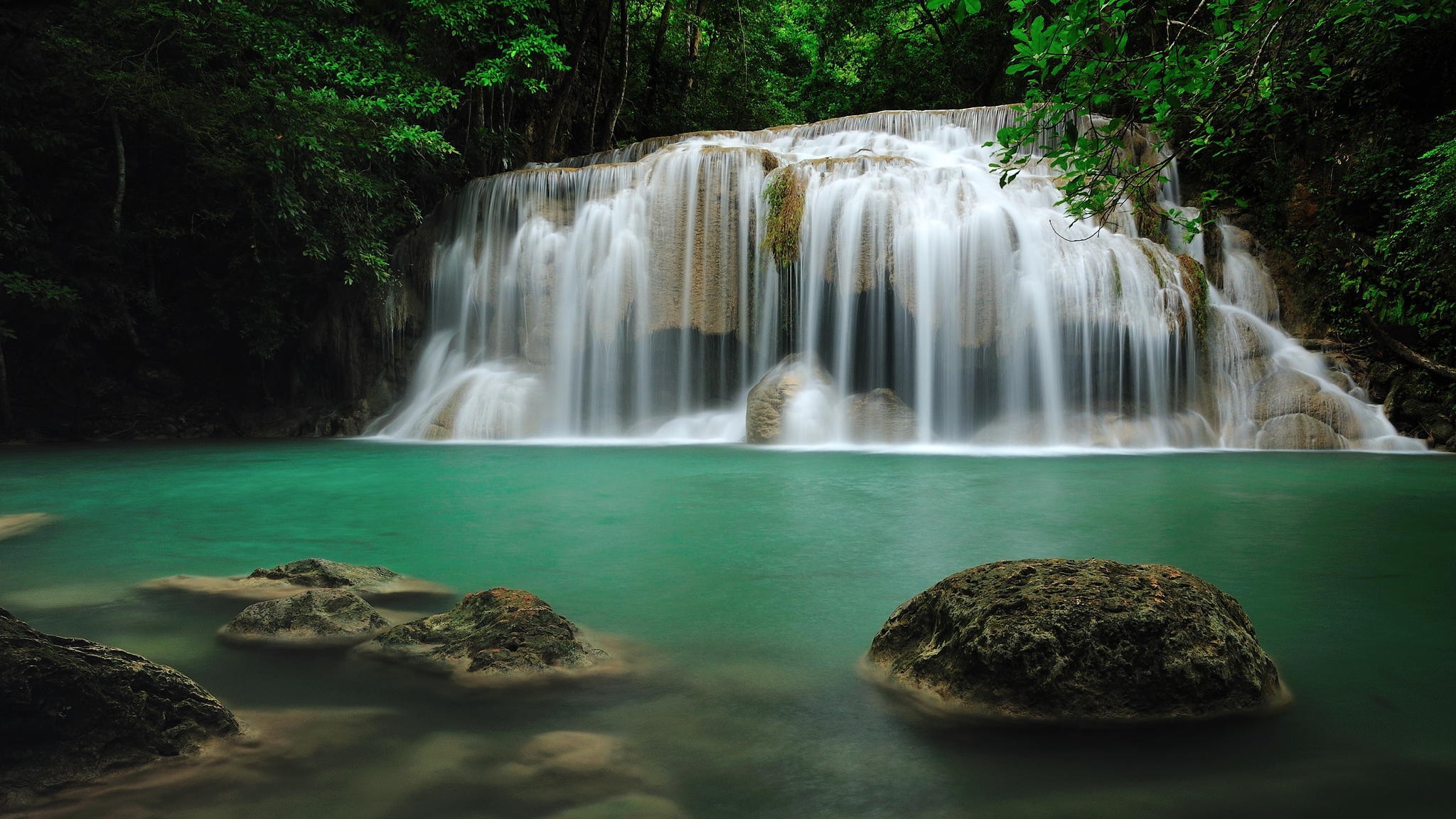 Peace Peaceful Waterfall Nature Long Exposure Wallpapers HD