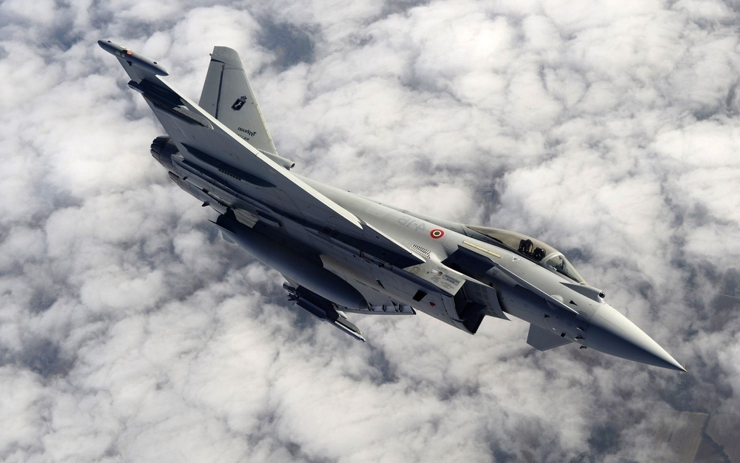clouds, Sky, White, War, Military, Eurofighter Typhoon, Delta Wing ...