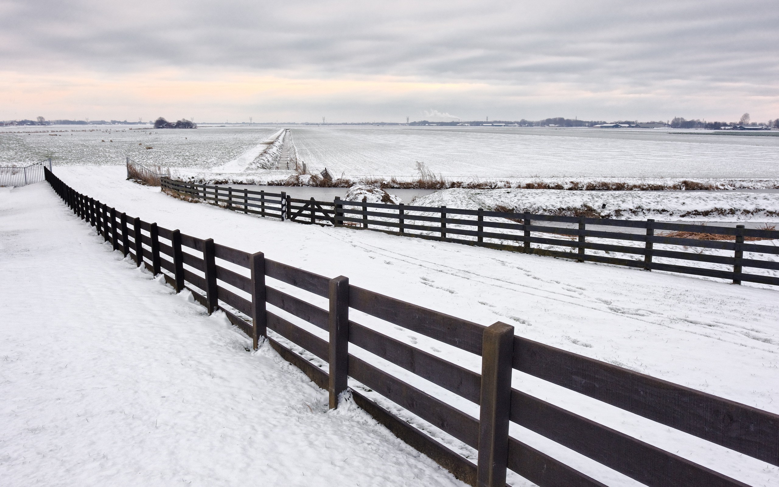 nature, Snow, Fence, Landscape Wallpapers HD / Desktop and Mobile ...