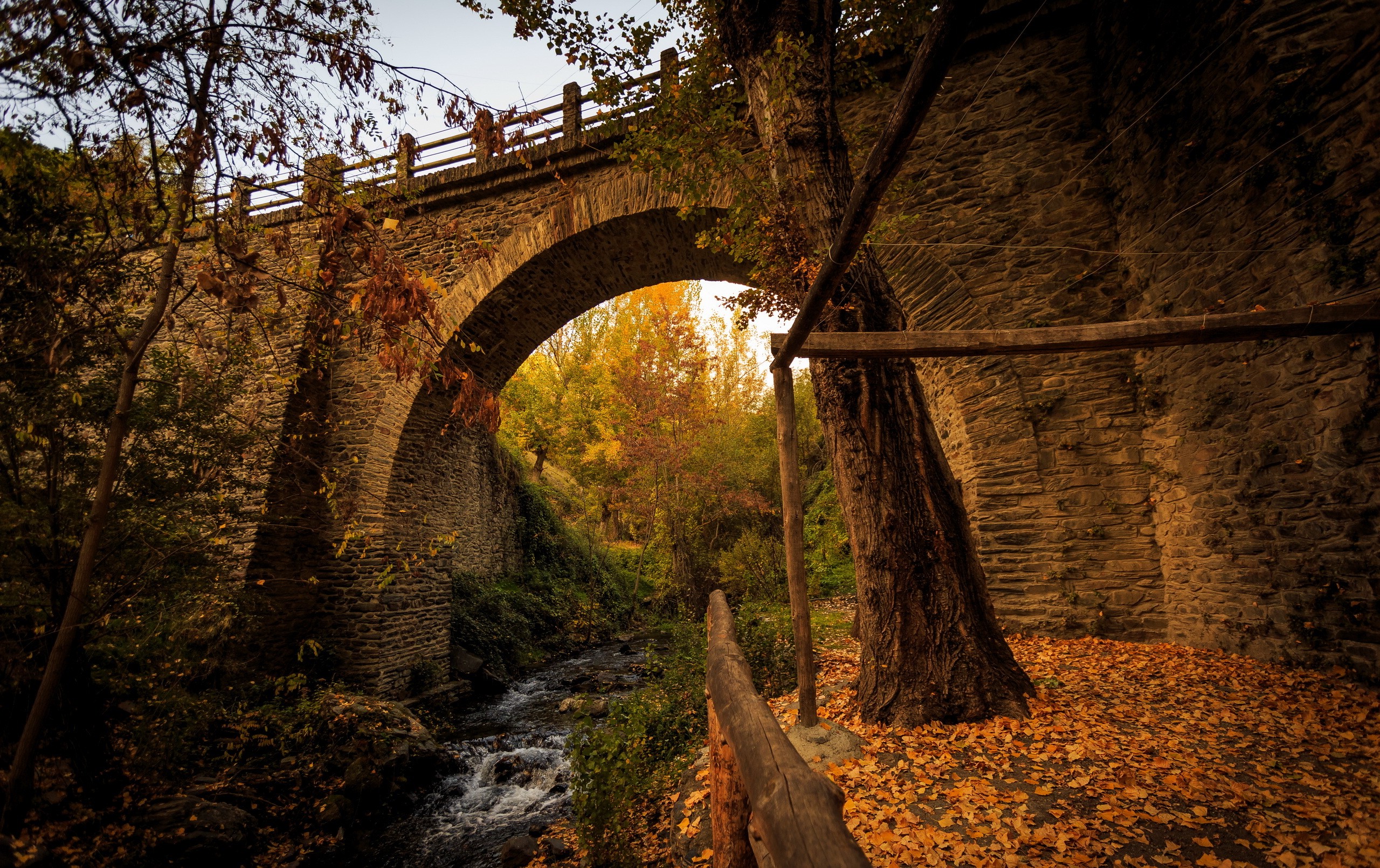 bridge, Landscape, Fall, Leaves Wallpapers HD / Desktop and Mobile ...