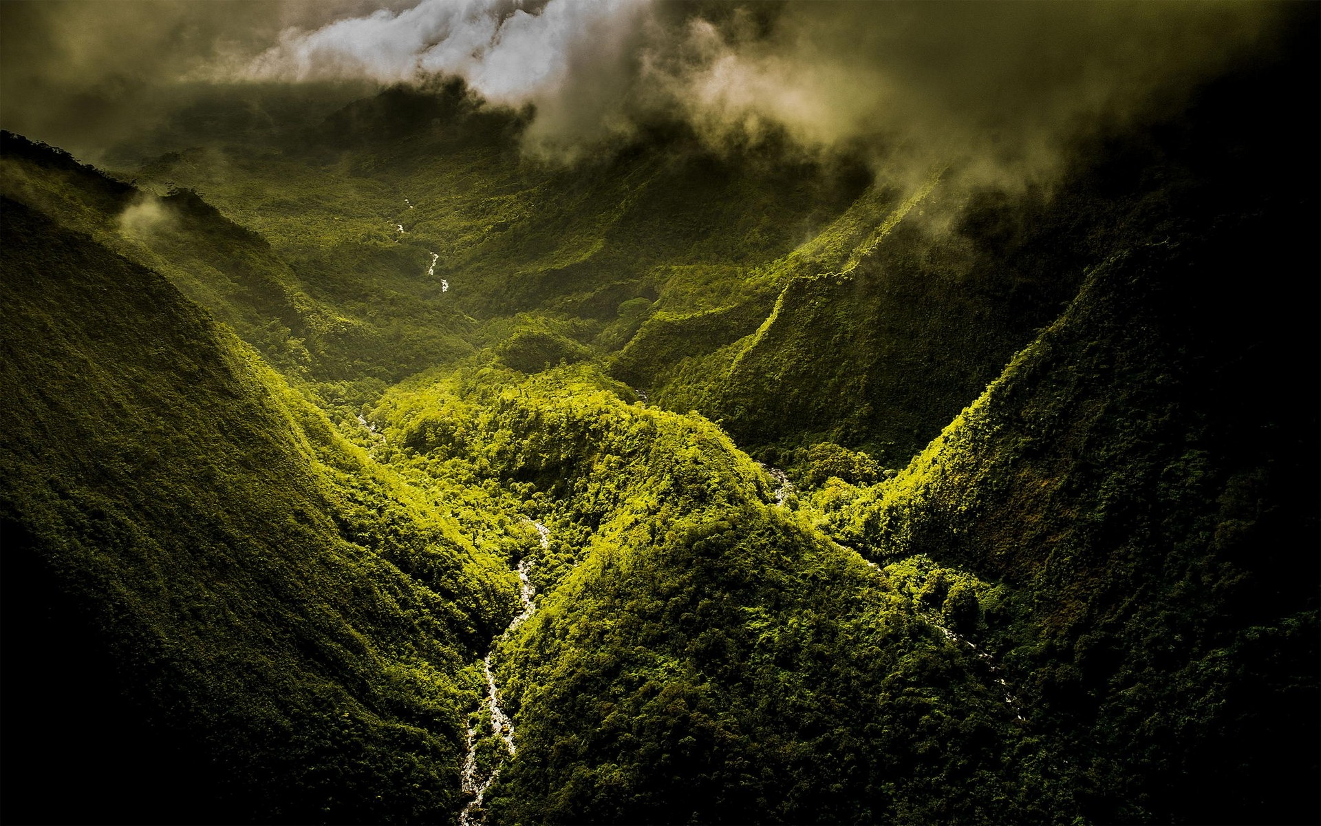 nature, Landscape, Mountain, Mist, Clouds, Valley, River, Forest, Green ...