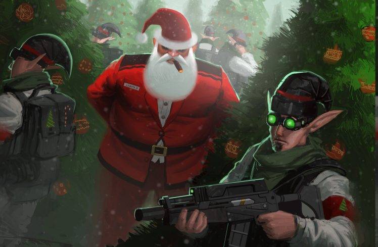 santa, Elves, Christmas, Dark Humor