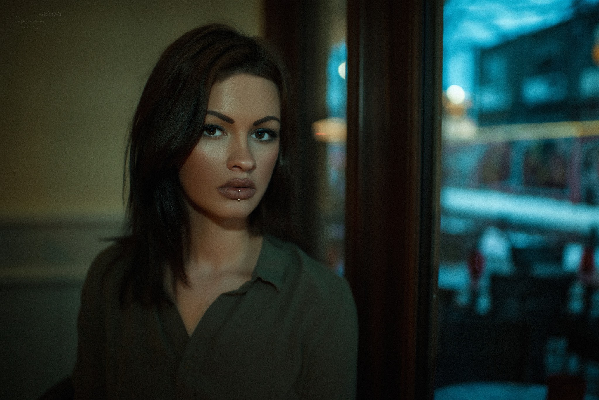 women, Face, Looking At Viewer, Portrait, Pierced Lip Wallpapers HD ...