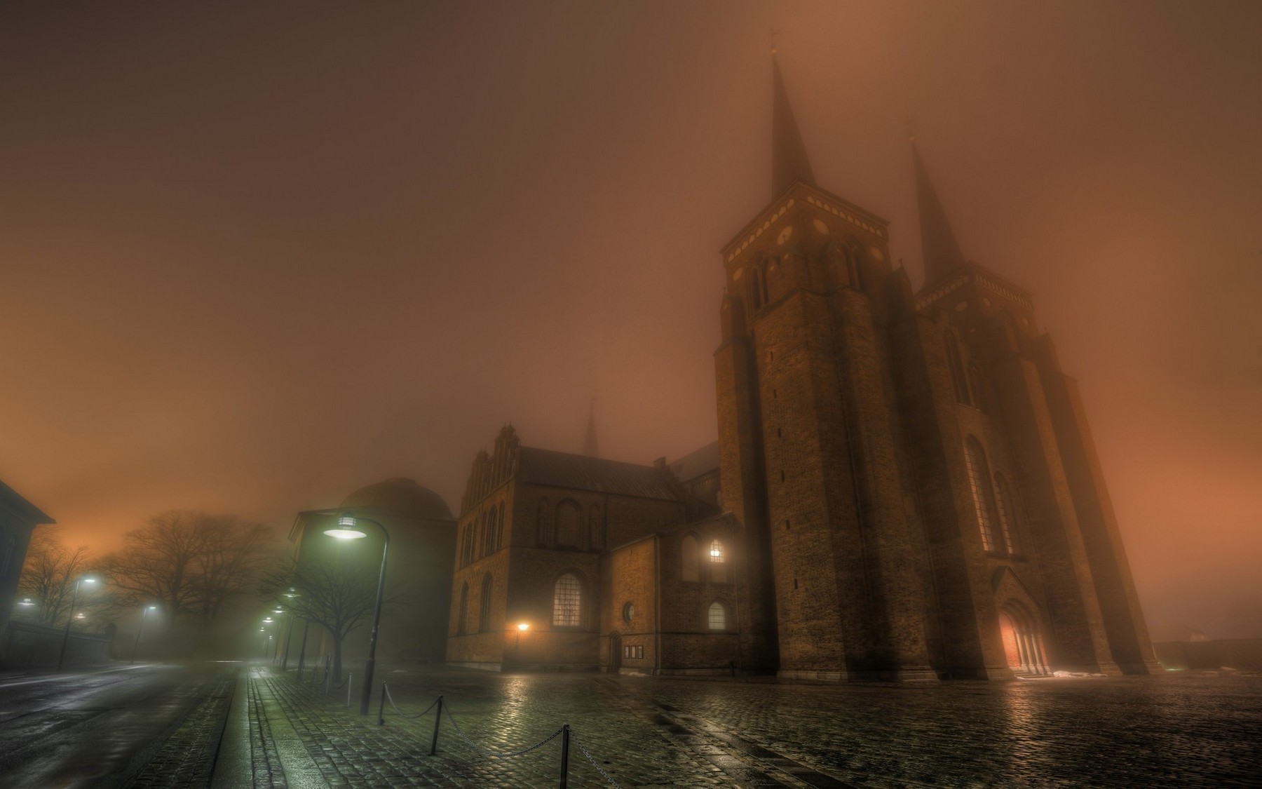 nature, Landscape, Mist, Street Light, City, Church, Temple, Urban ...