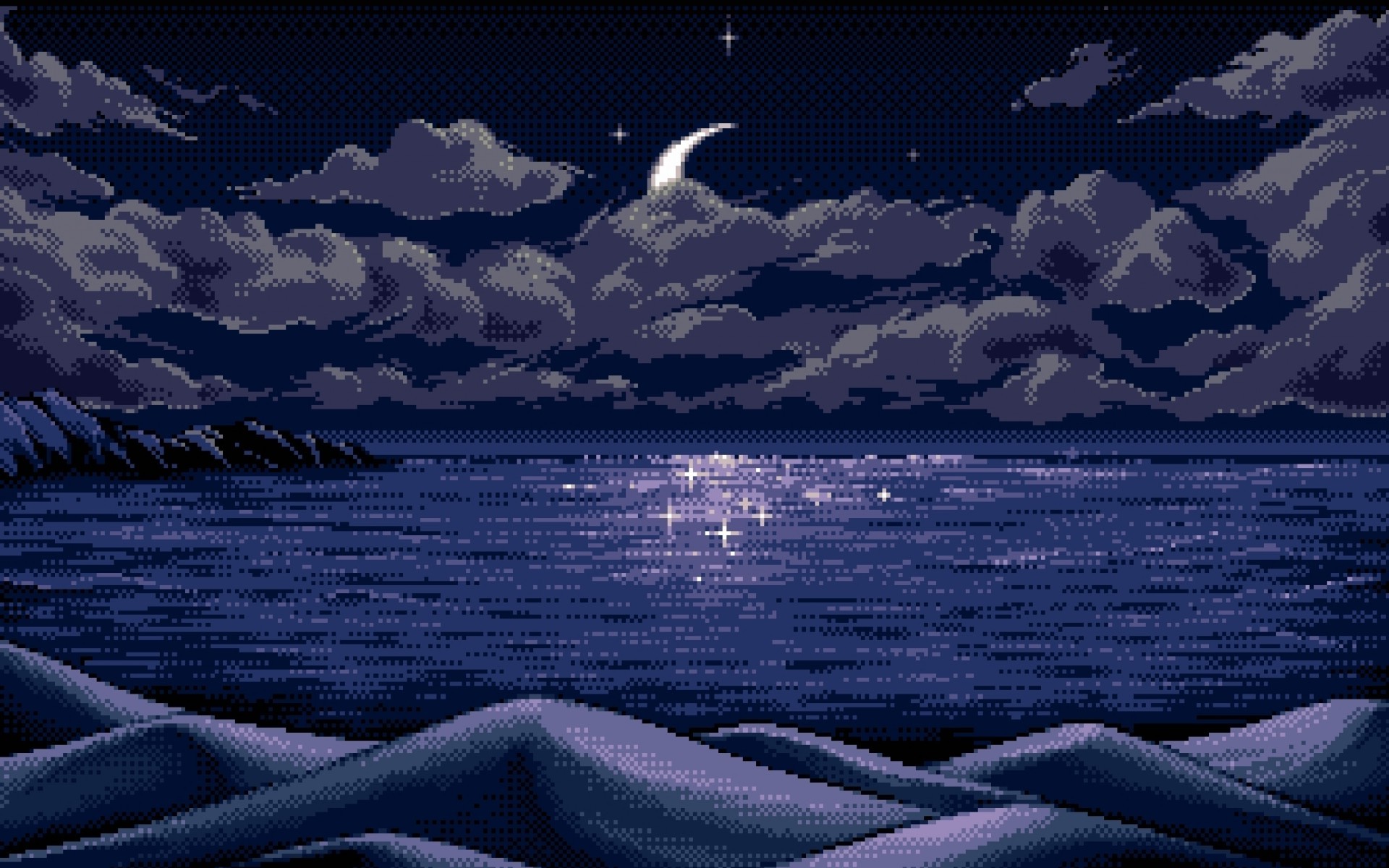 Space Pixel Art Landscape