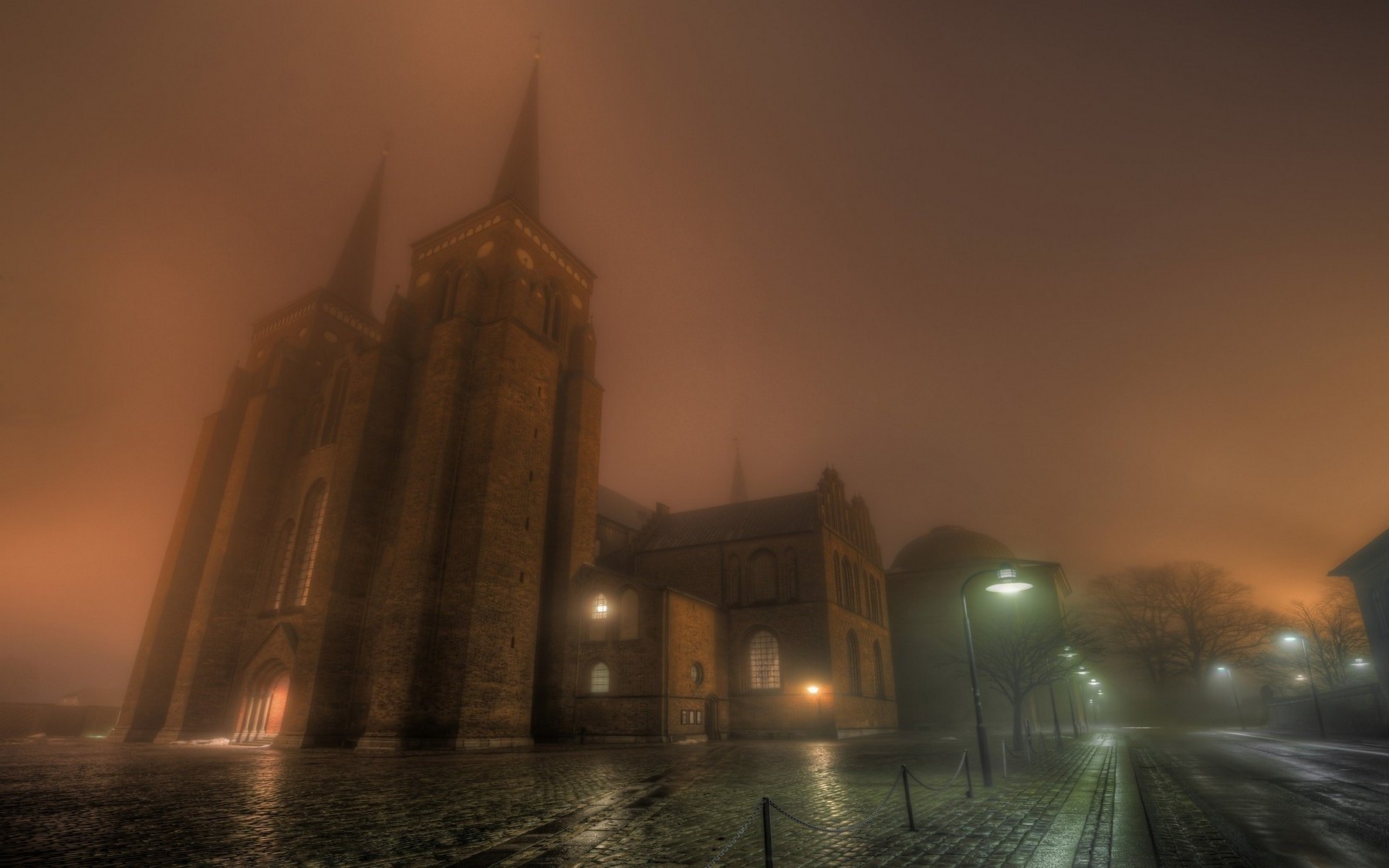 nature, Landscape, Mist, Street Light, City, Church, Temple, Urban ...