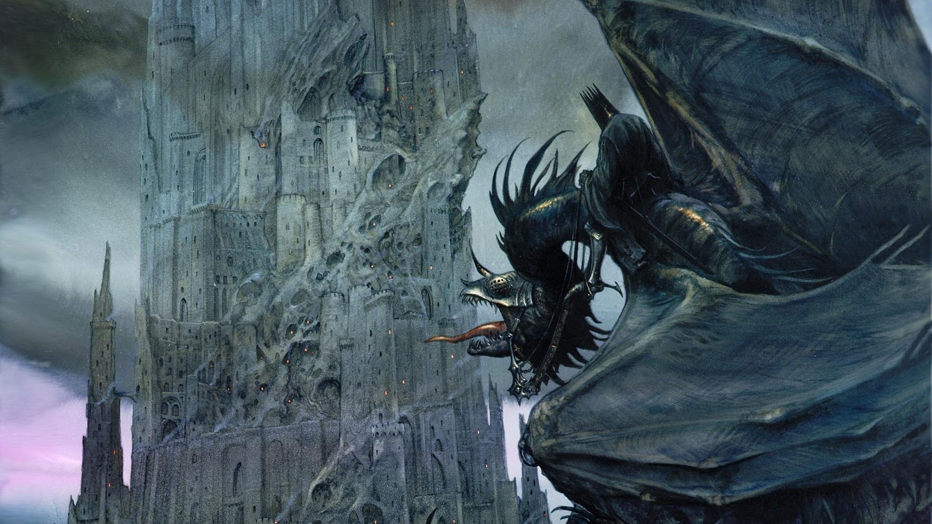 Digital Art Fantasy Art Barad Dûr The Lord Of The Rings Dragon Castle Flying Tongues