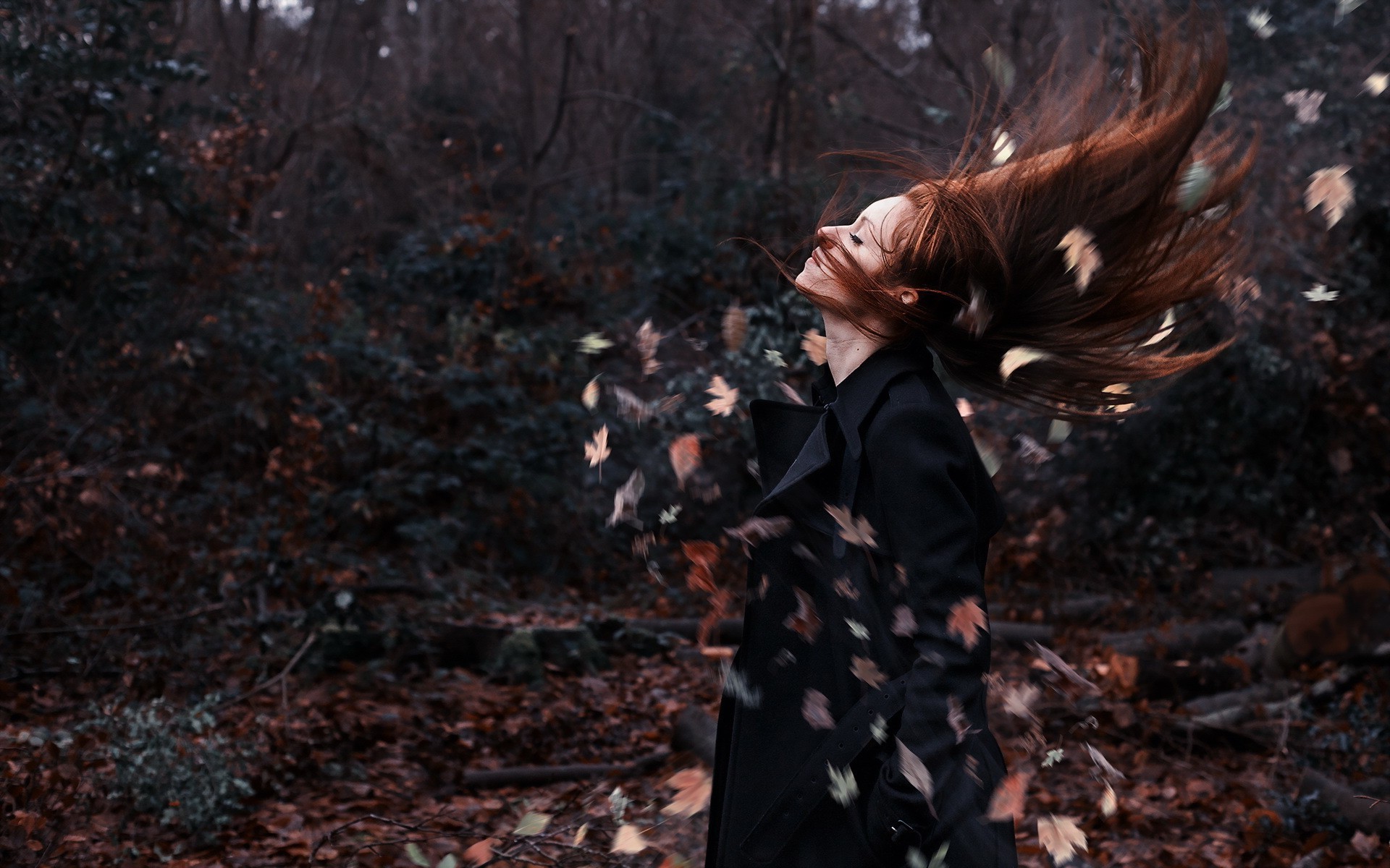 women, Leaves, Redhead Wallpapers HD / Desktop and Mobile Backgrounds