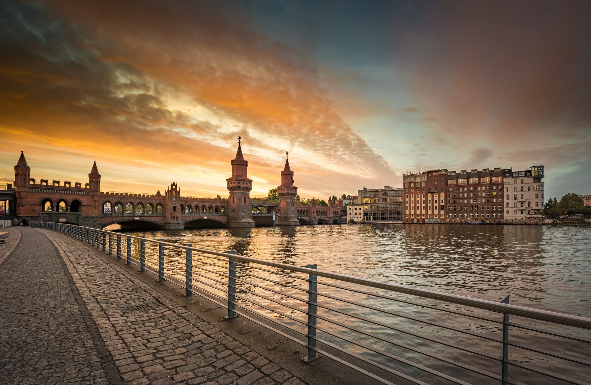 clouds, Bridge, Berlin, Oberbaumbrücke Wallpapers HD / Desktop and ...