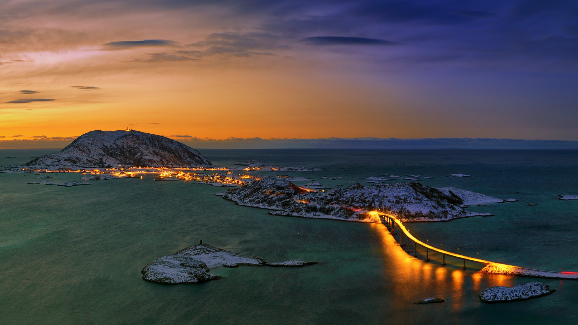 nature, Landscape, Mountians, Clouds, Tromsø, Tromsø Bridge, Bridge ...