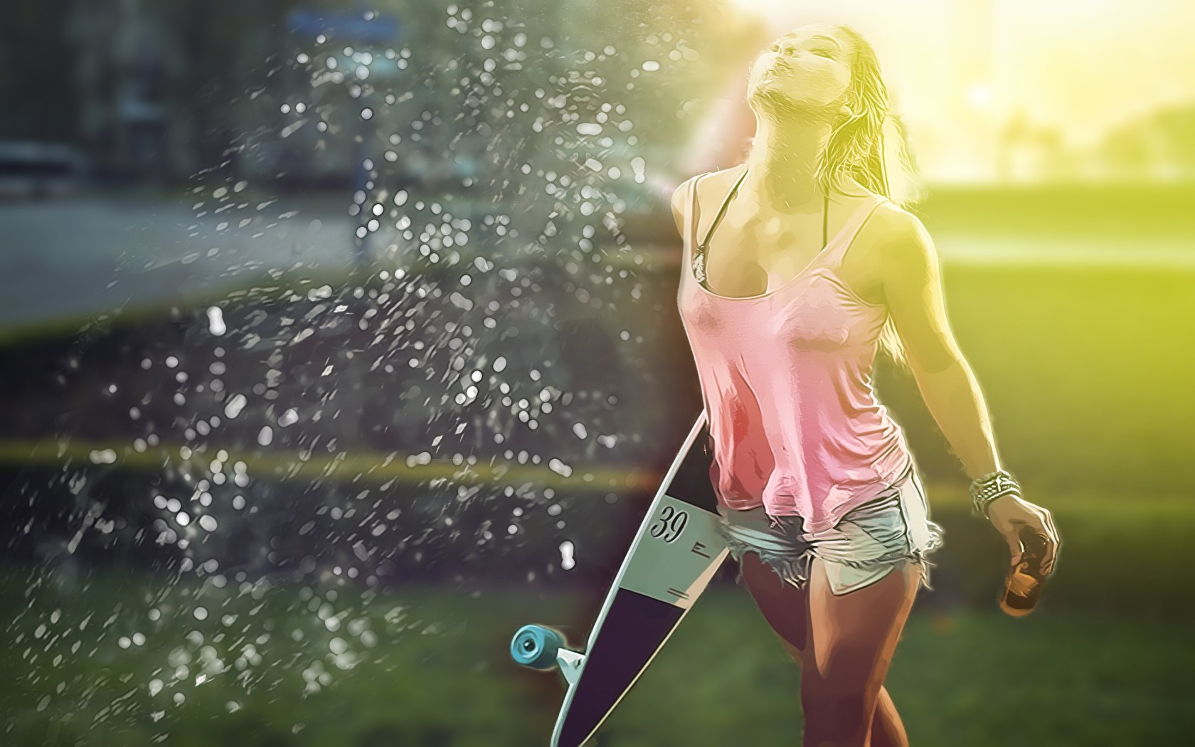 women, Longboard, Photoshop Wallpapers HD / Desktop and Mobile Backgrounds