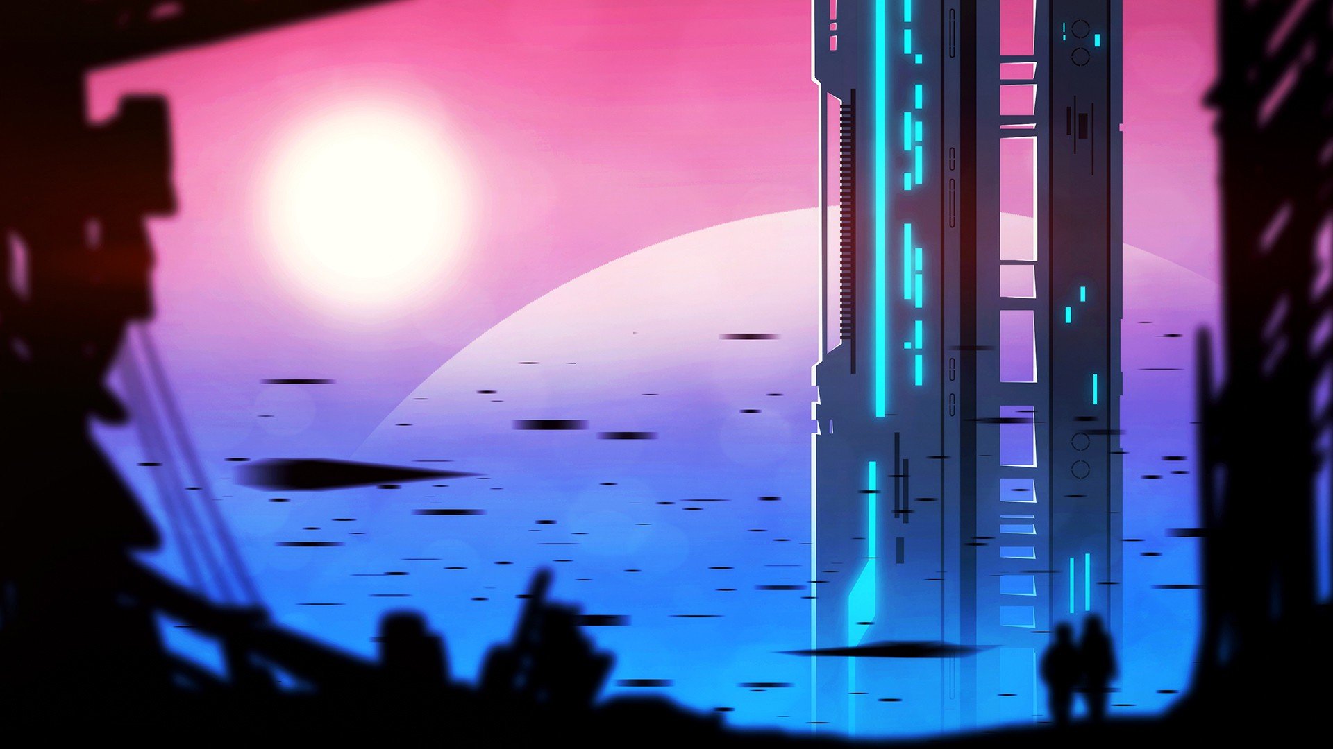 Kvacm, Illustration, Digital art, Artwork, Cityscape, Sunset, Science ...