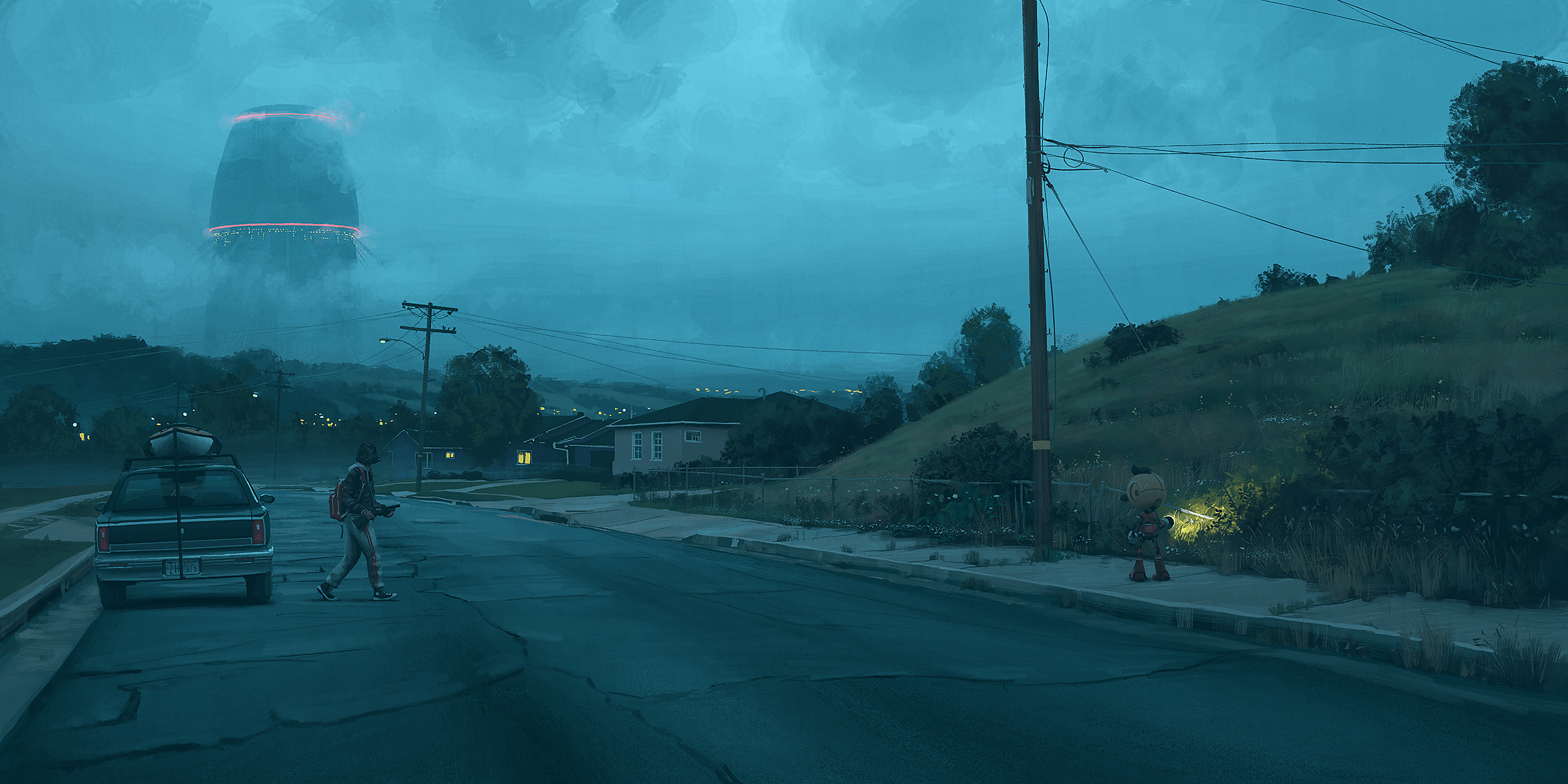 Simon Stålenhag, Digital art, Aliens, Road, Landscape Wallpapers HD ...