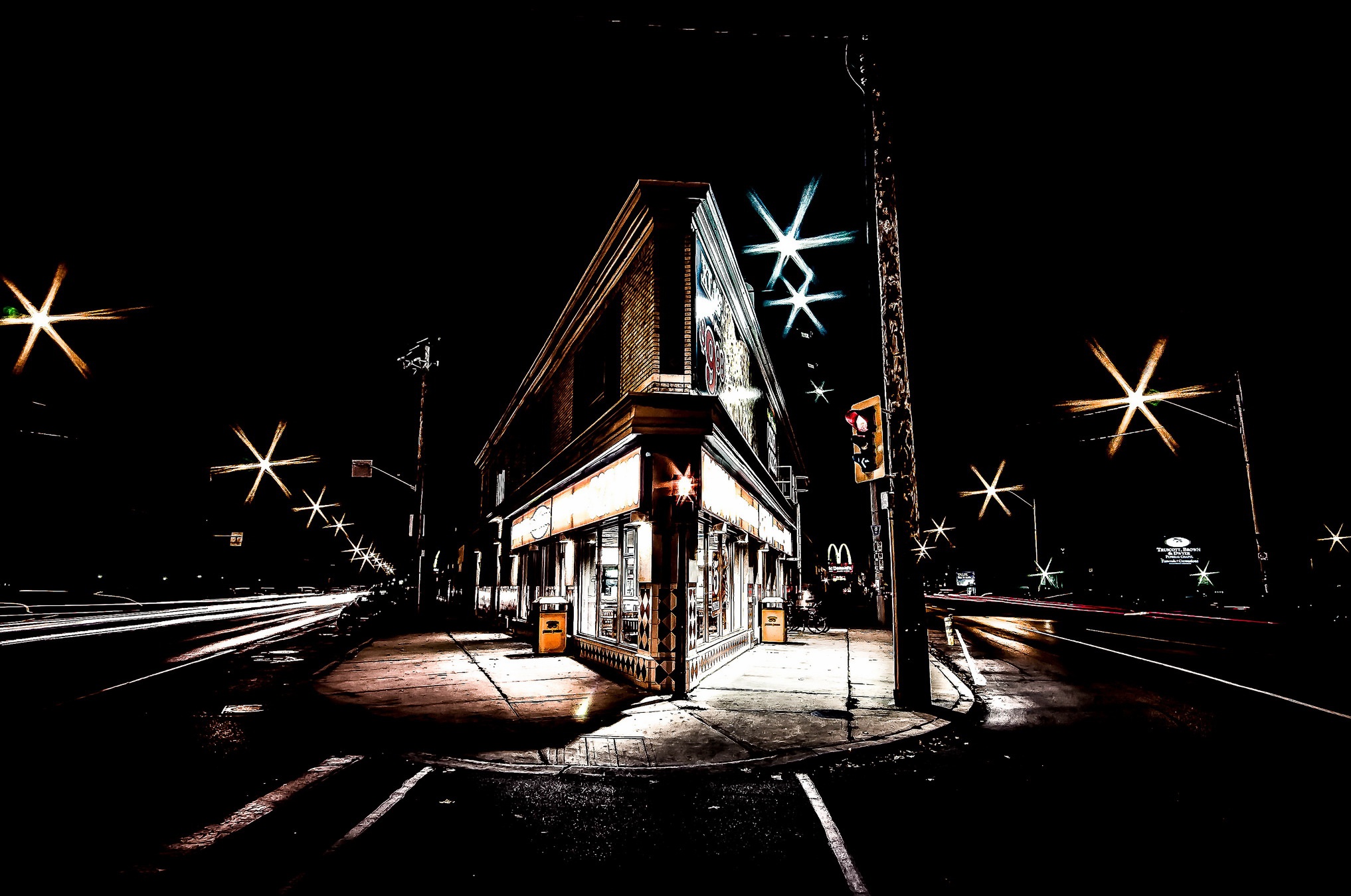 Dark City Street At Night