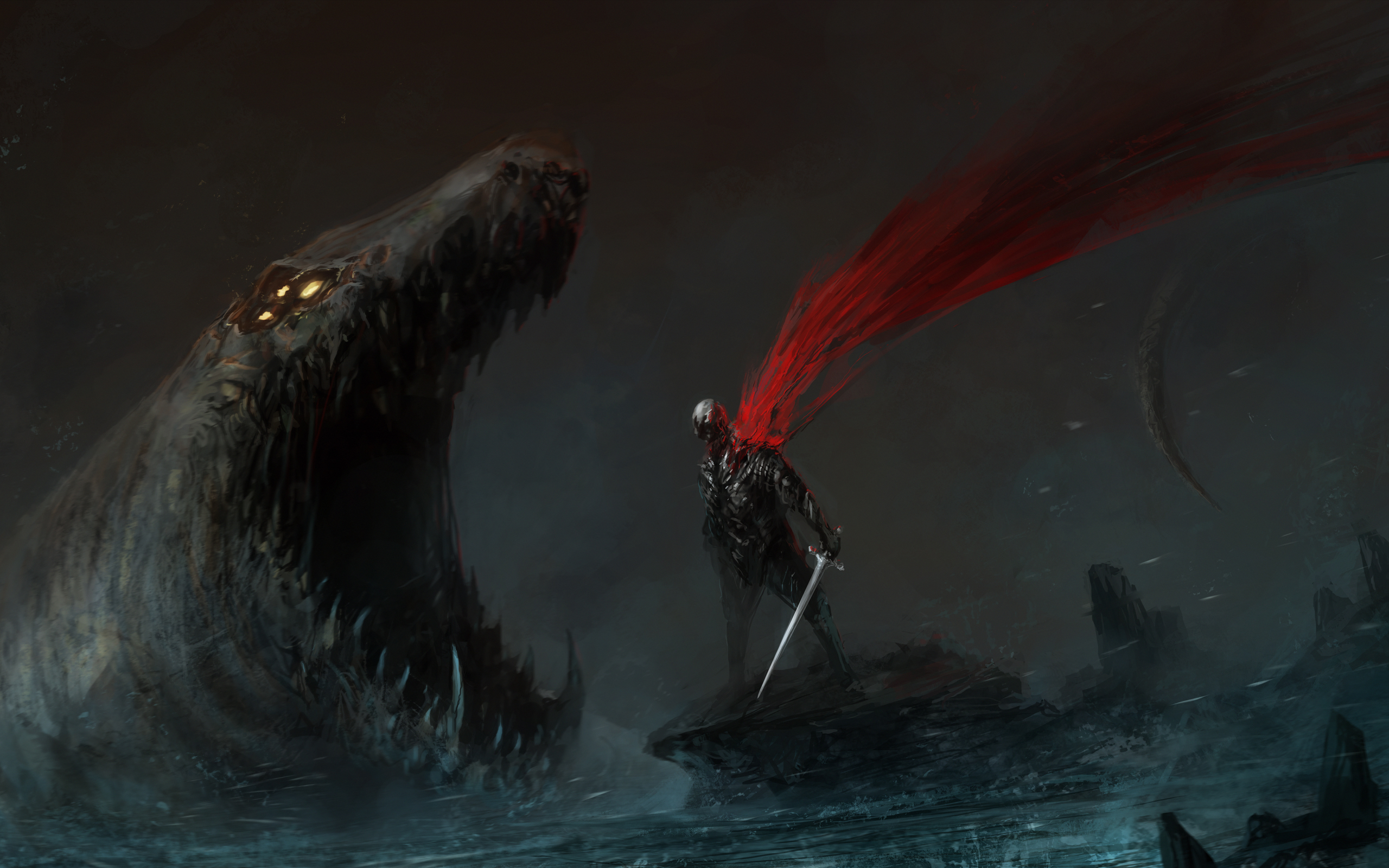 monster, Sword, Warrior Wallpapers HD / Desktop and Mobile Backgrounds