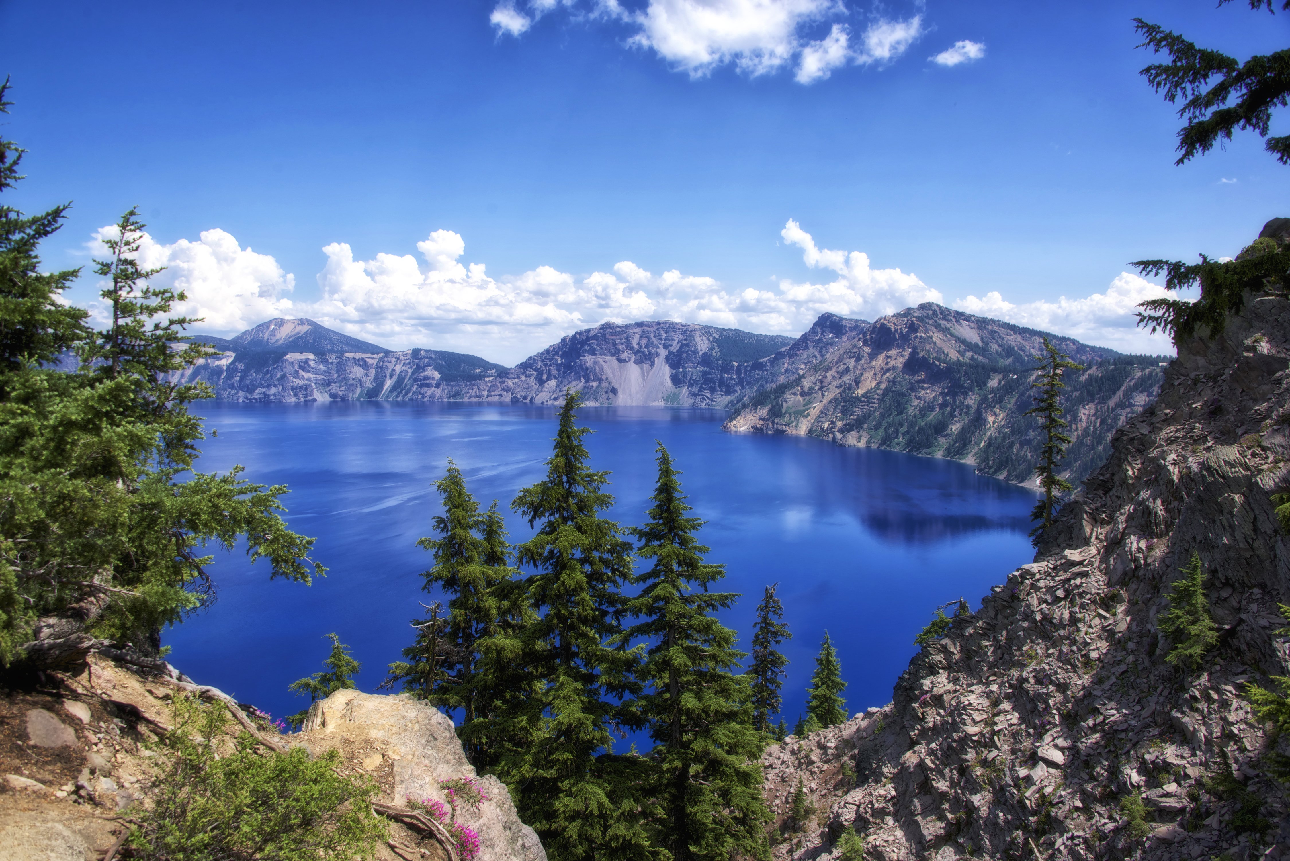usa, Parks, Scenery, Mountains, Lake, Sky, Fir, Crater, Lake, National ...