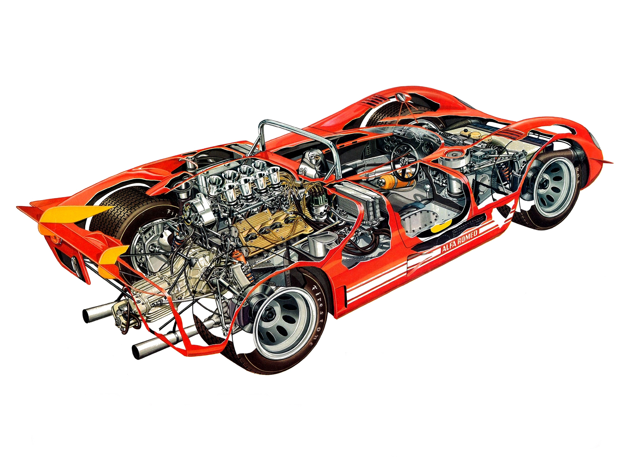 1969, Alfa, Romeo, Tipo, 33 3, Sebring, Race, Racing, Engine, Interior ...