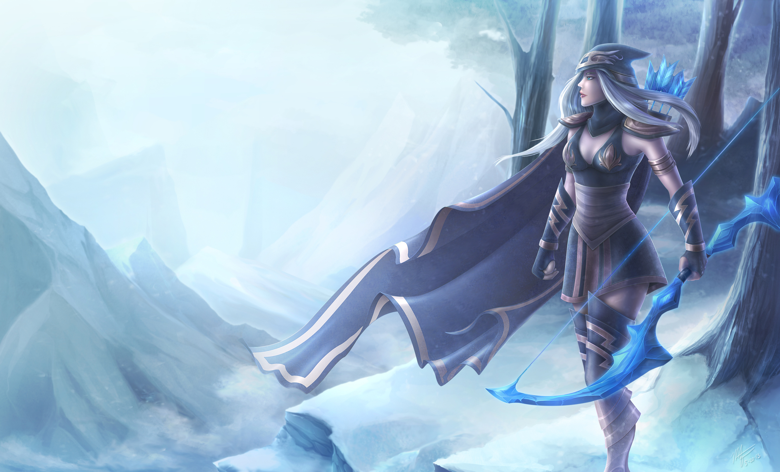 league, Of, Legends, Archer, Ashe, Lol, Cloak, Games, Fantasy, Warrior ...