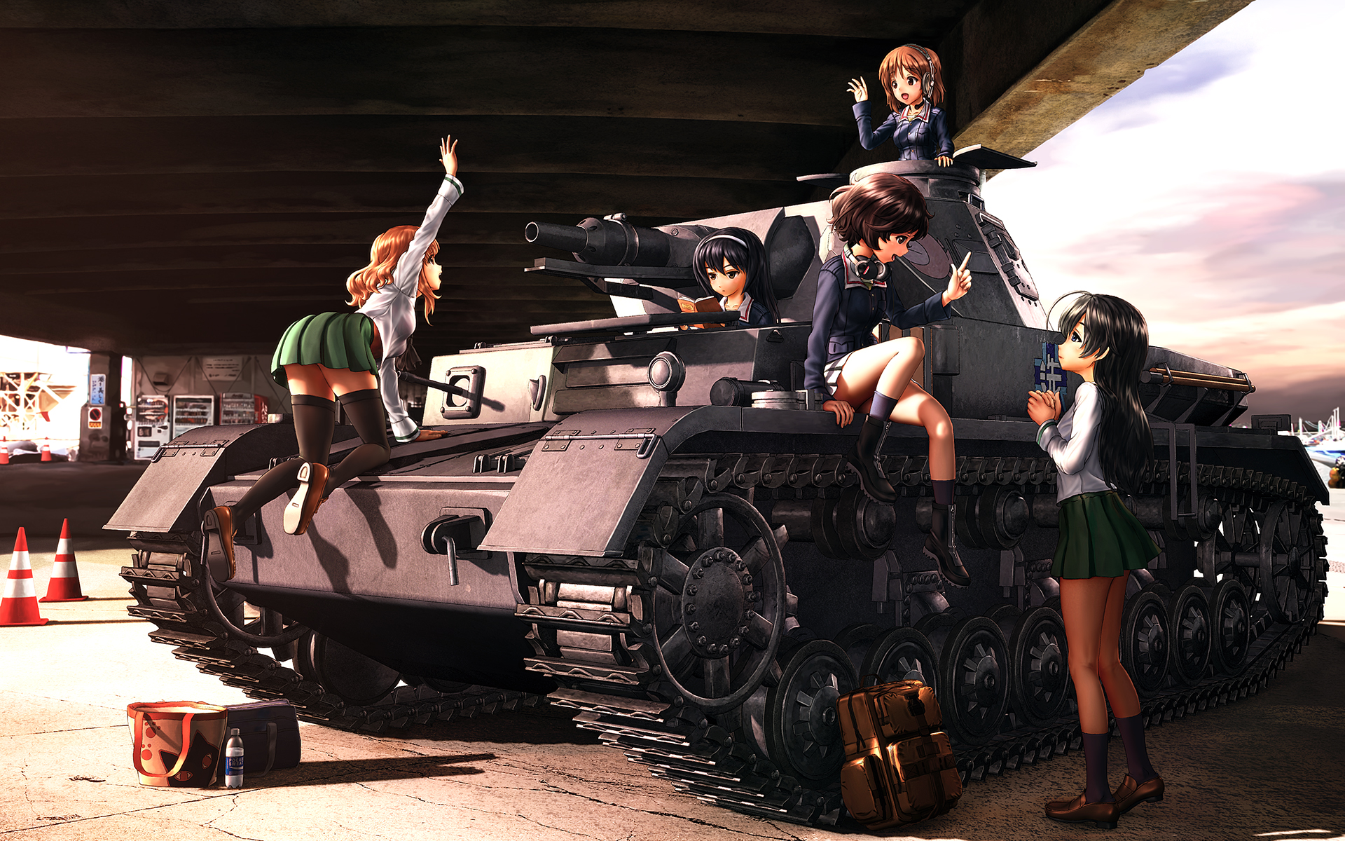 girls, Und, Panzer, Black, Hair, Book, Boots, Brown, Eyes, Brown, Hair ...