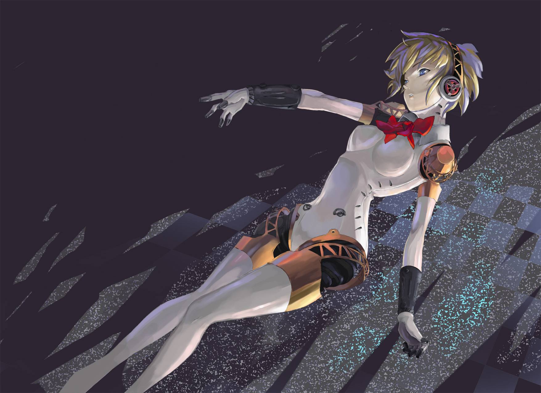 Persona 3 Aegis Blonde Hair Blue Eyes Bodysuit Diet Sence