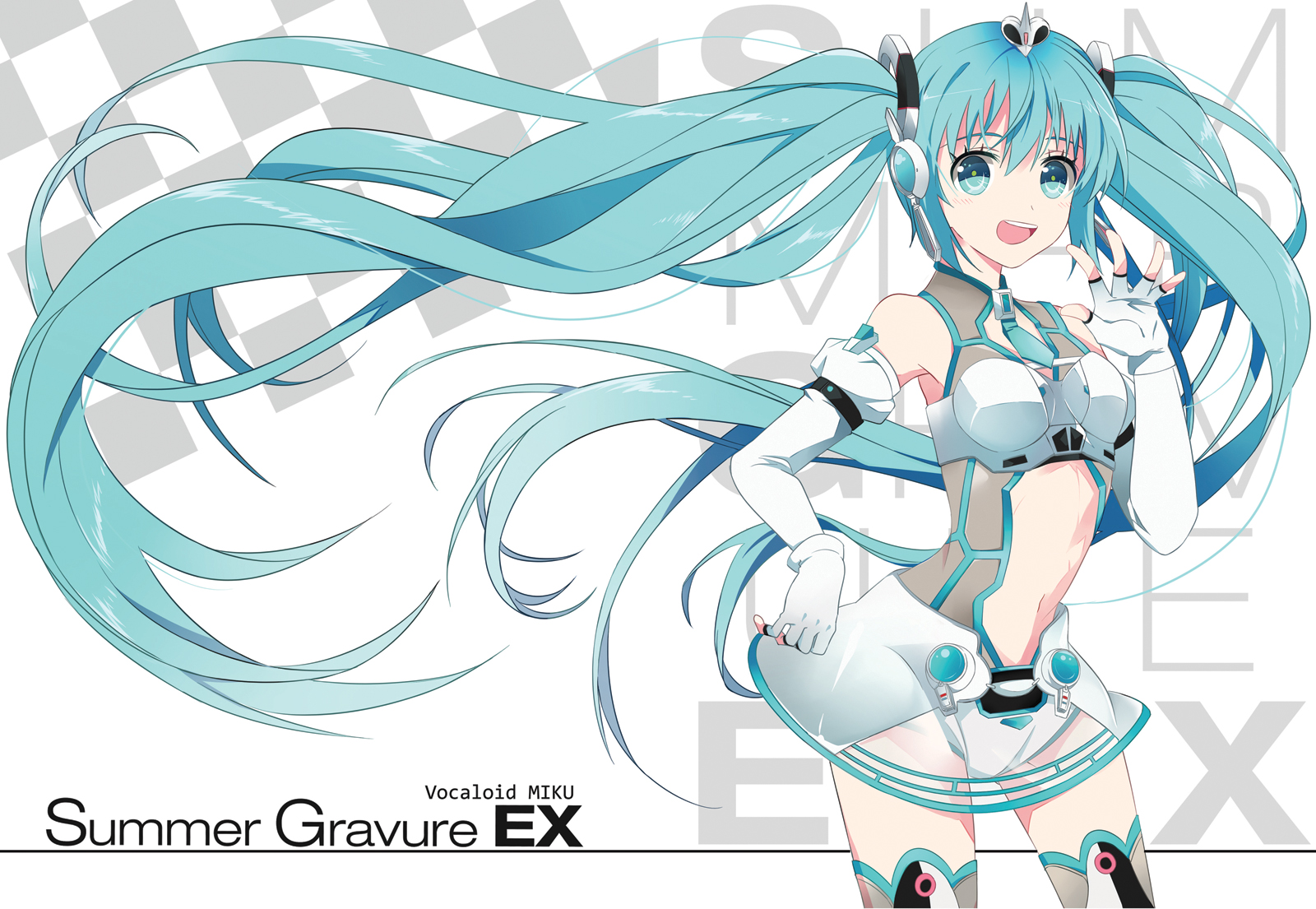 vocaloid, Blue, Eyes, Blue, Hair, Bodysuit, Elbow, Gloves, Eunram ...