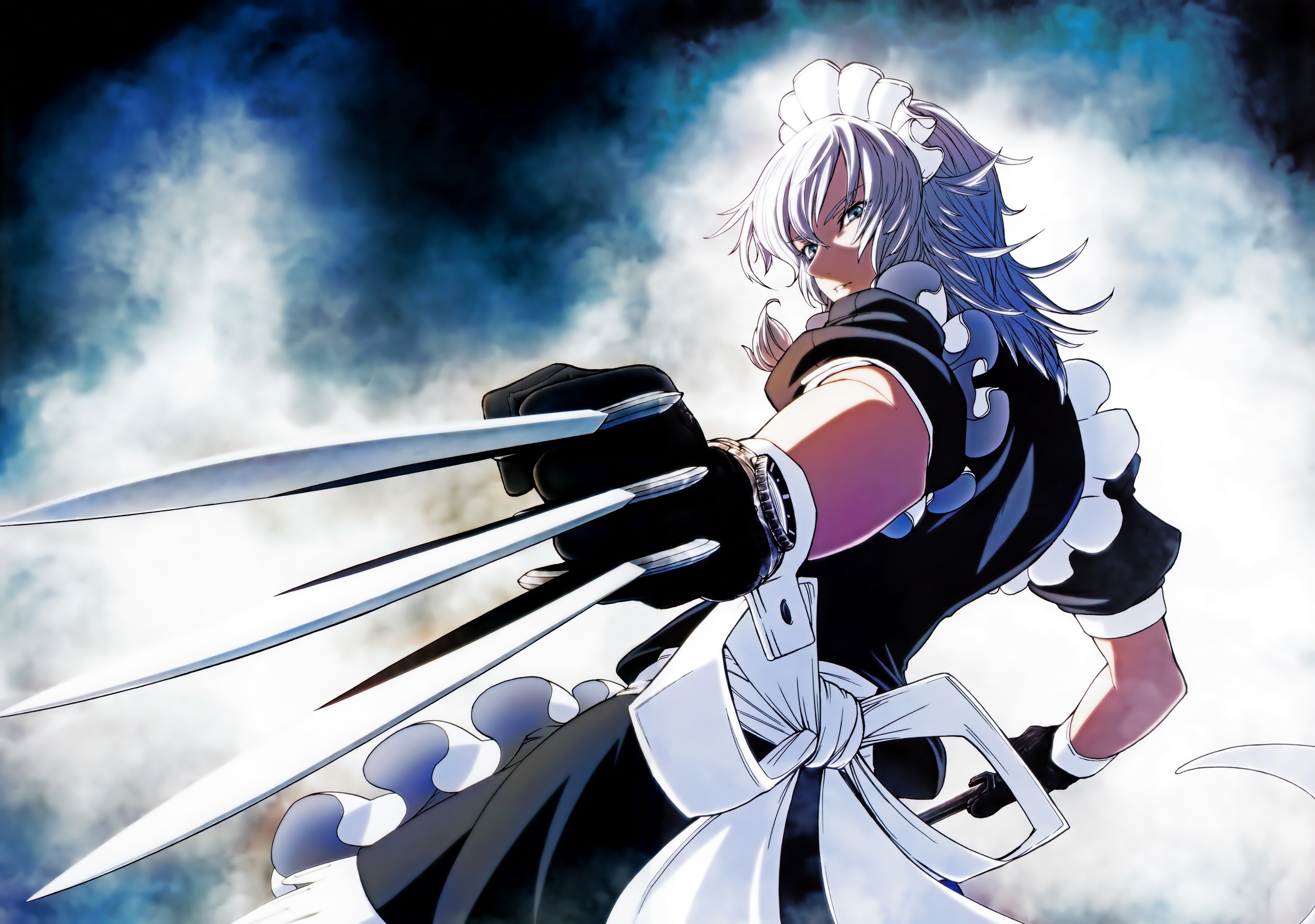 touhou, Blue, Eyes, Gloves, Headdress, Imizu, nitro, Unknown , Izayoi ...