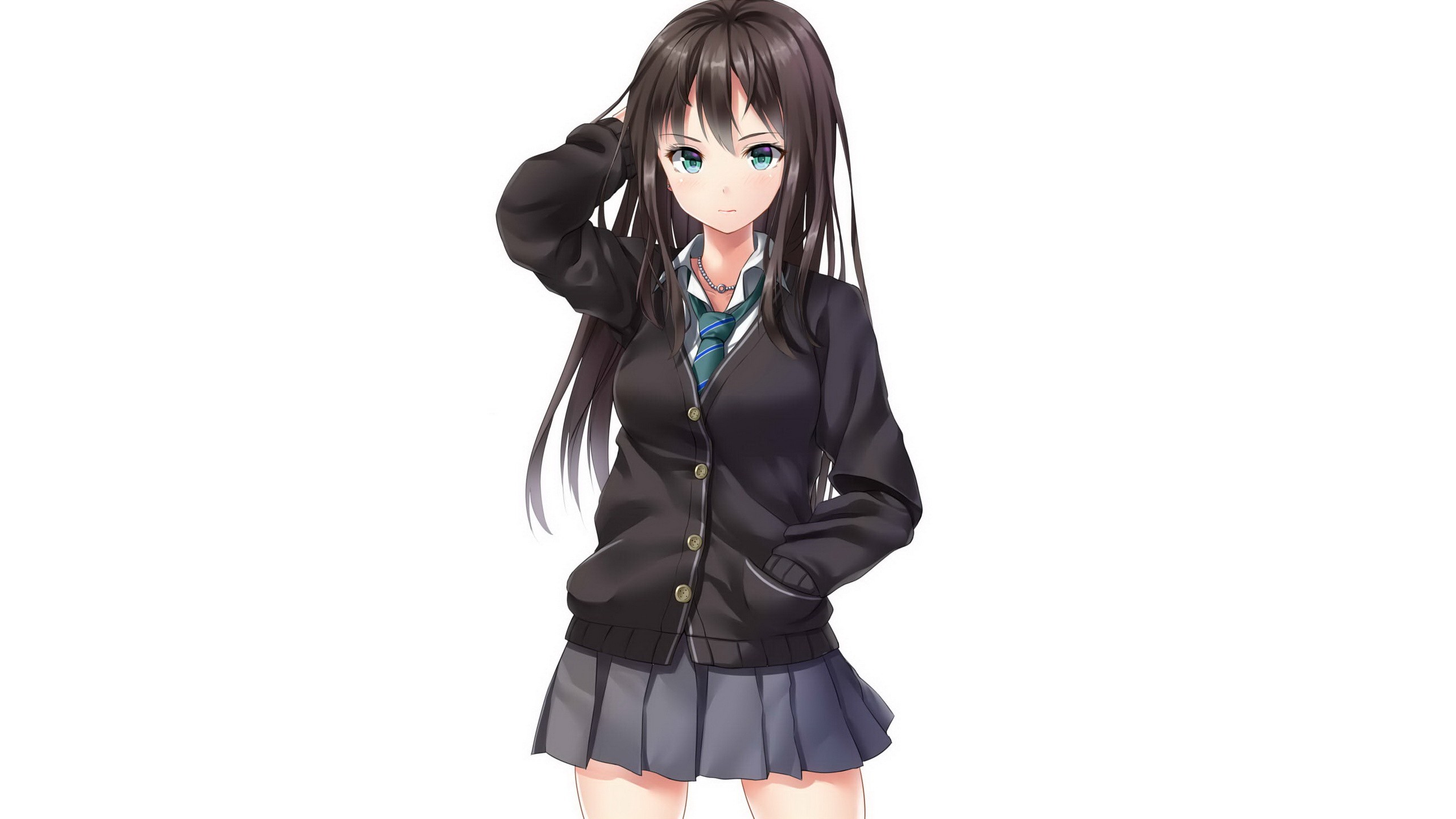 brunettes, Minimalistic, School, Uniforms, Schoolgirls, Tie, Skirts ...