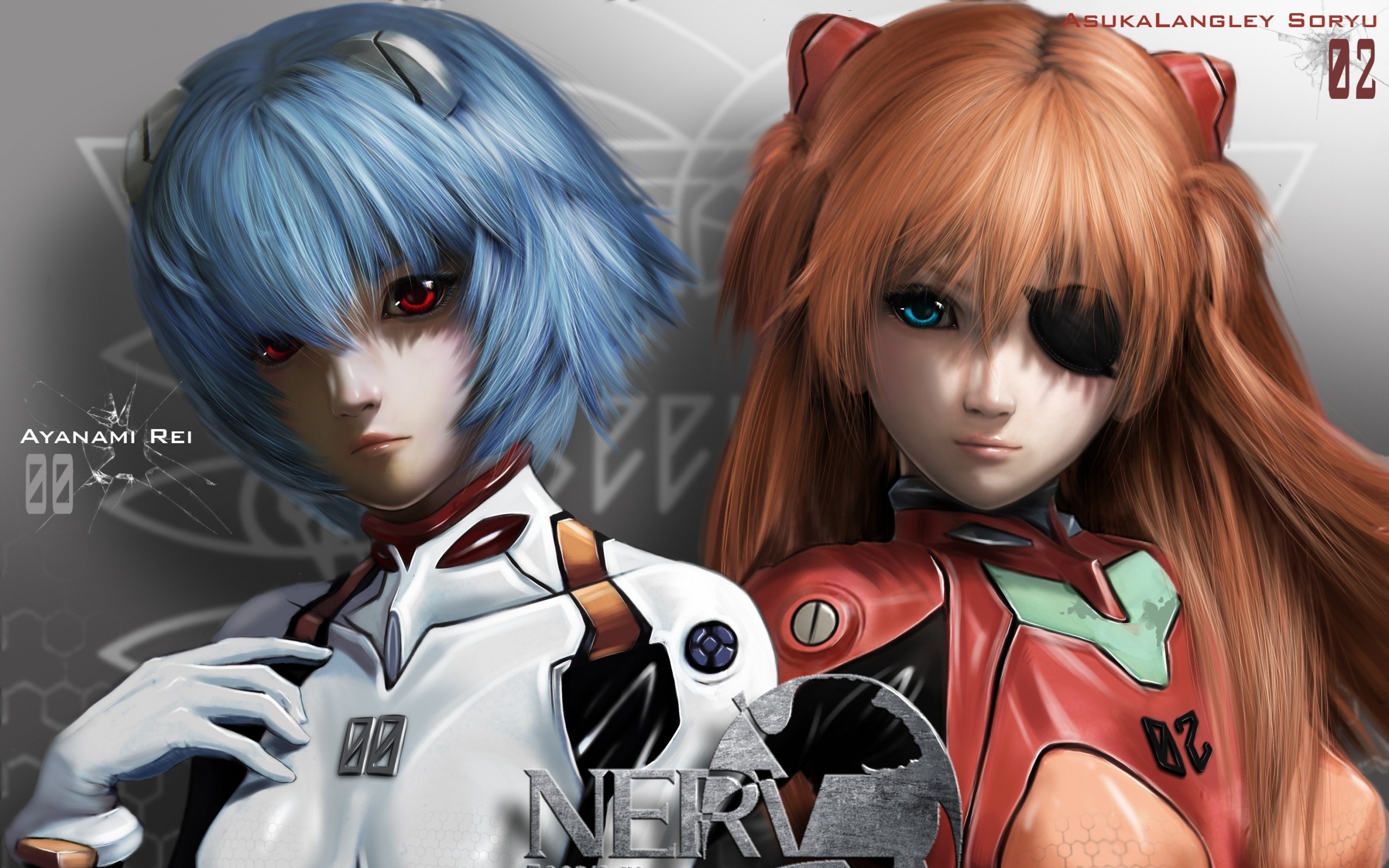 blue, Eyes, Redheads, Ayanami, Rei, Neon, Genesis, Evangelion, Eyepatch ...
