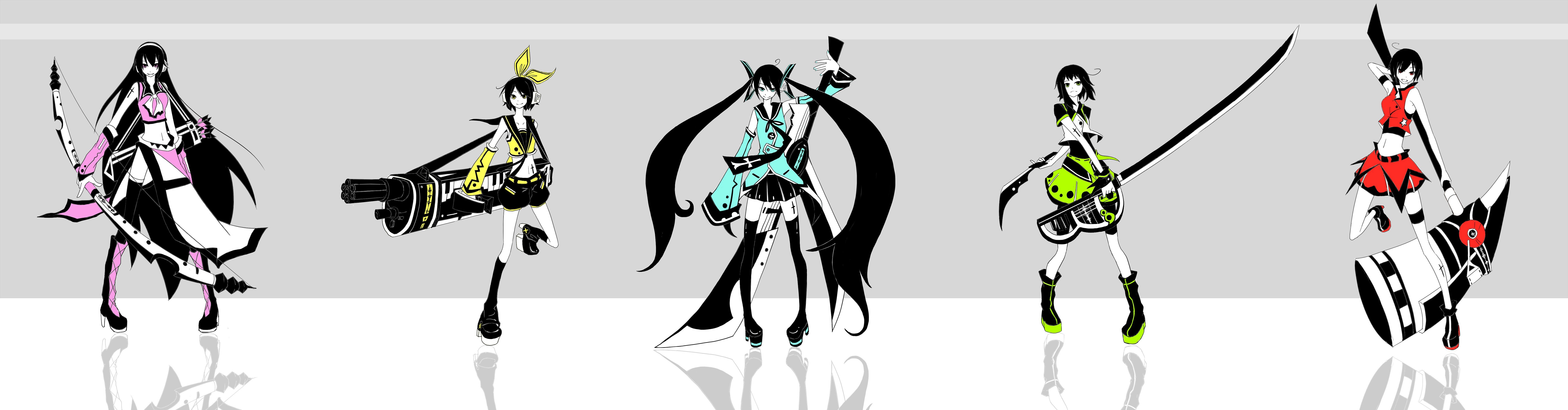 headphones, Boots, Guns, Vocaloid, Hatsune, Miku, Keyboards, Tie ...
