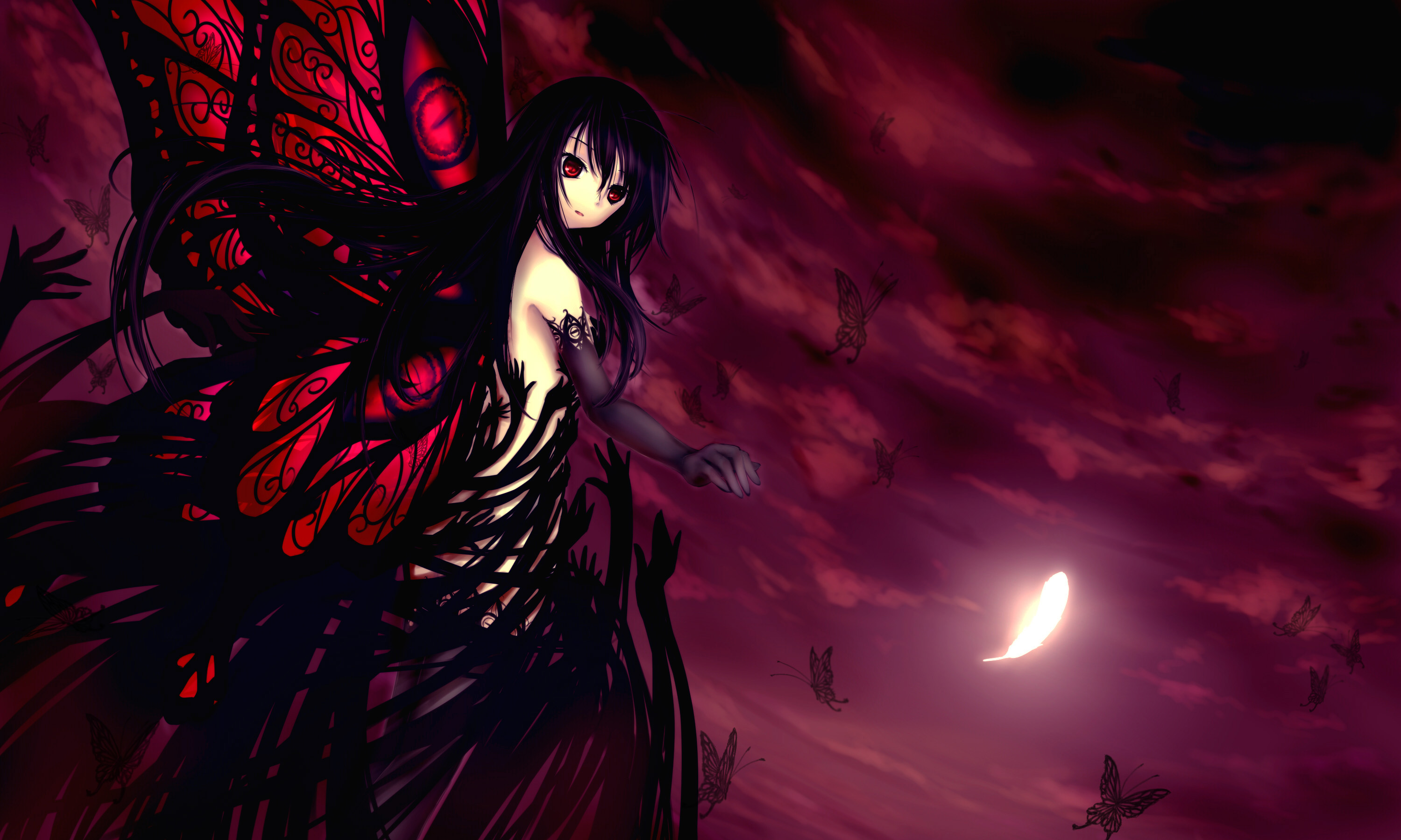 accel, World, Butterfly, Kuro, Yuki, Hime, Maoh, Moon, Night Wallpapers ...