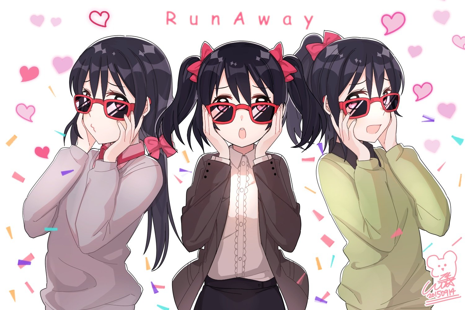 vision5032 , Black, Hair, Bow, Long, Hair, Love, Live , School, Idol, Project, Ponytail ...