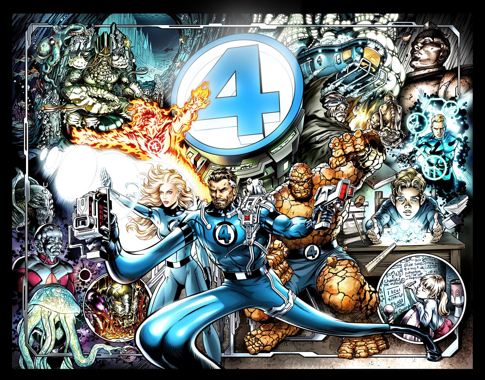 fantastic, Four, Superhero, Hero, Heroes, Marvel, Fighting, Sci fi ...