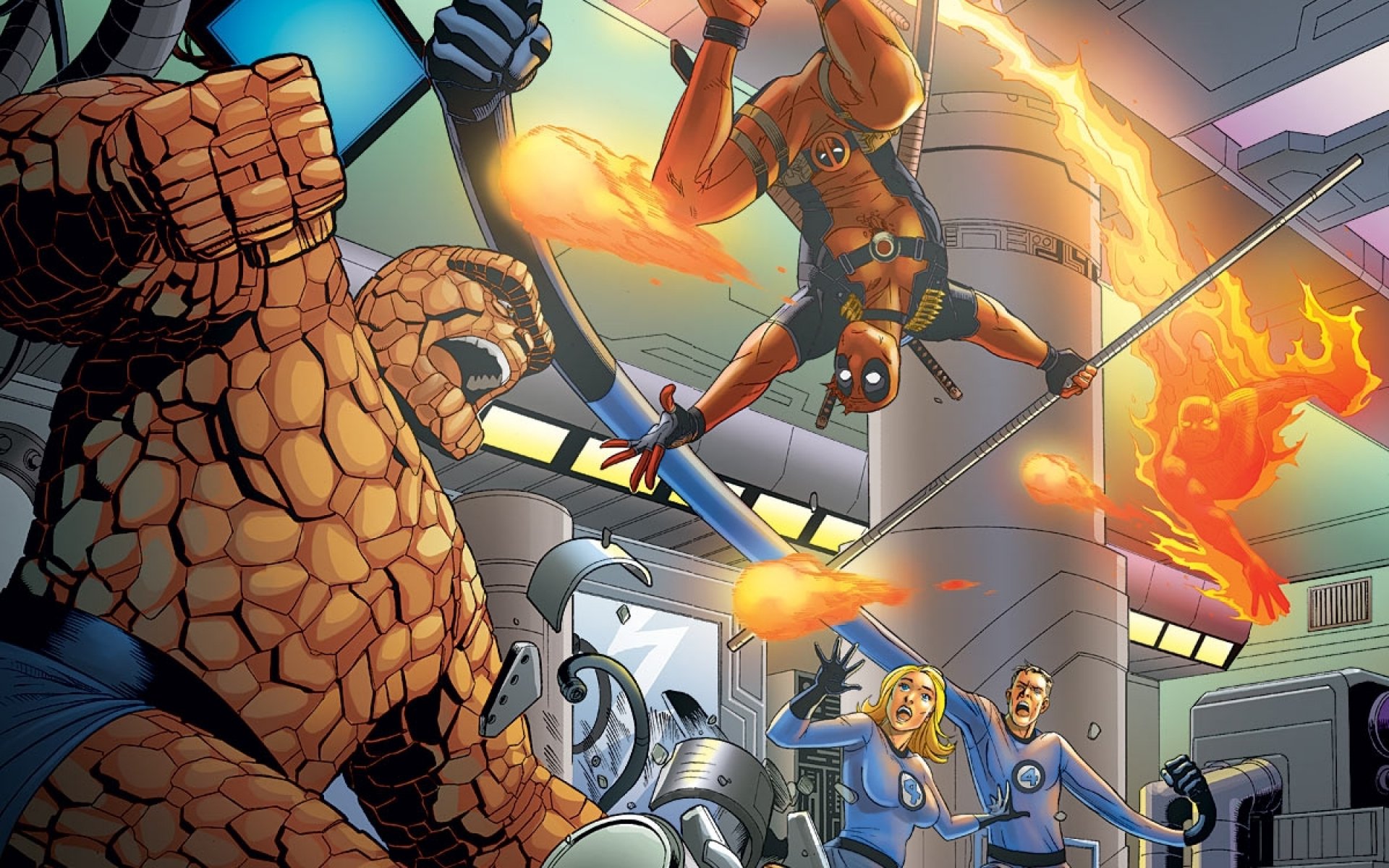 fantastic, Four, Superhero, Hero, Heroes, Marvel, Fighting, Sci fi ...