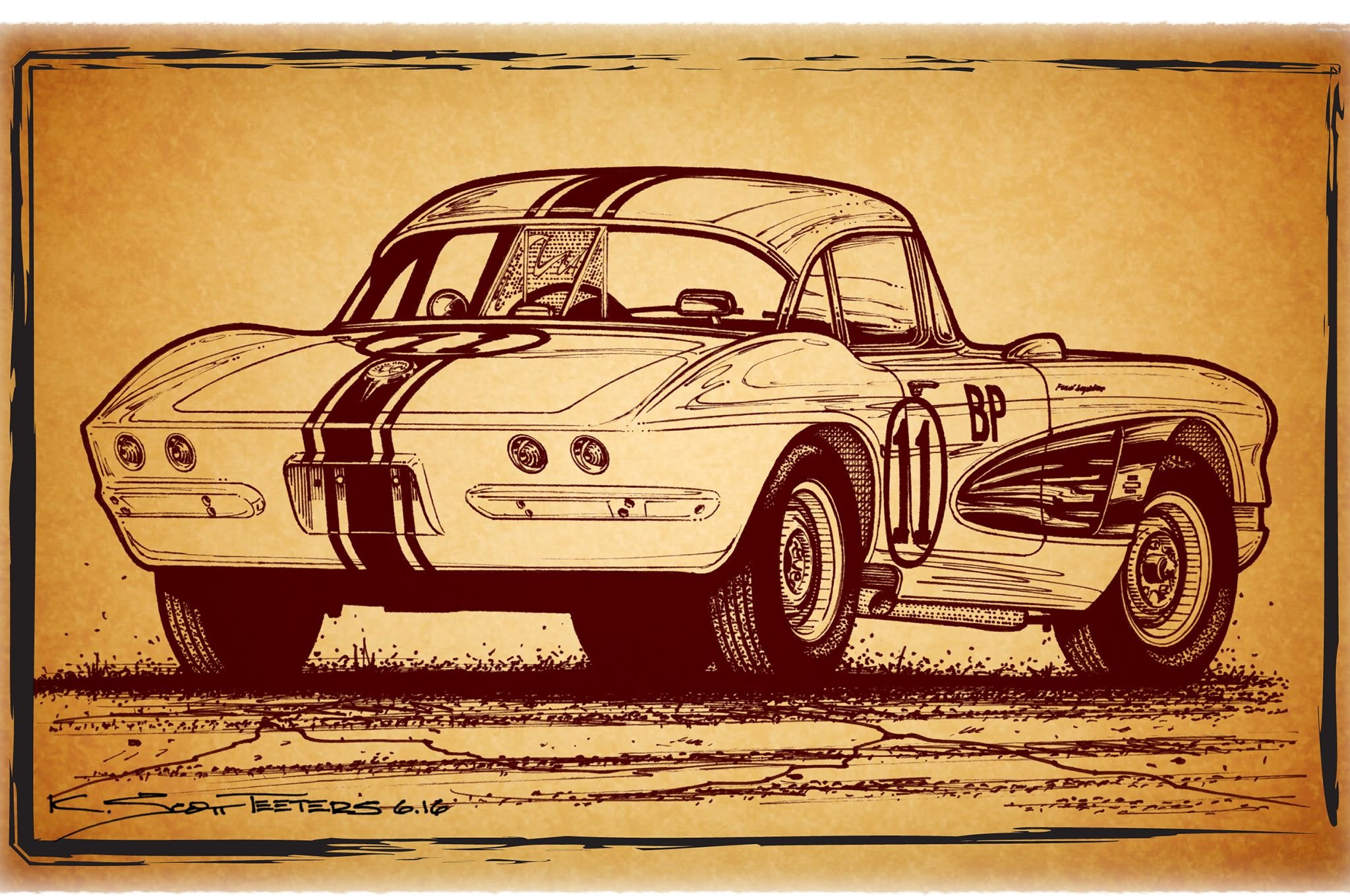 1961, Gulf, Oil, Corvette, Racer, Muscle, Classic, Hot, Rod, Rods ...