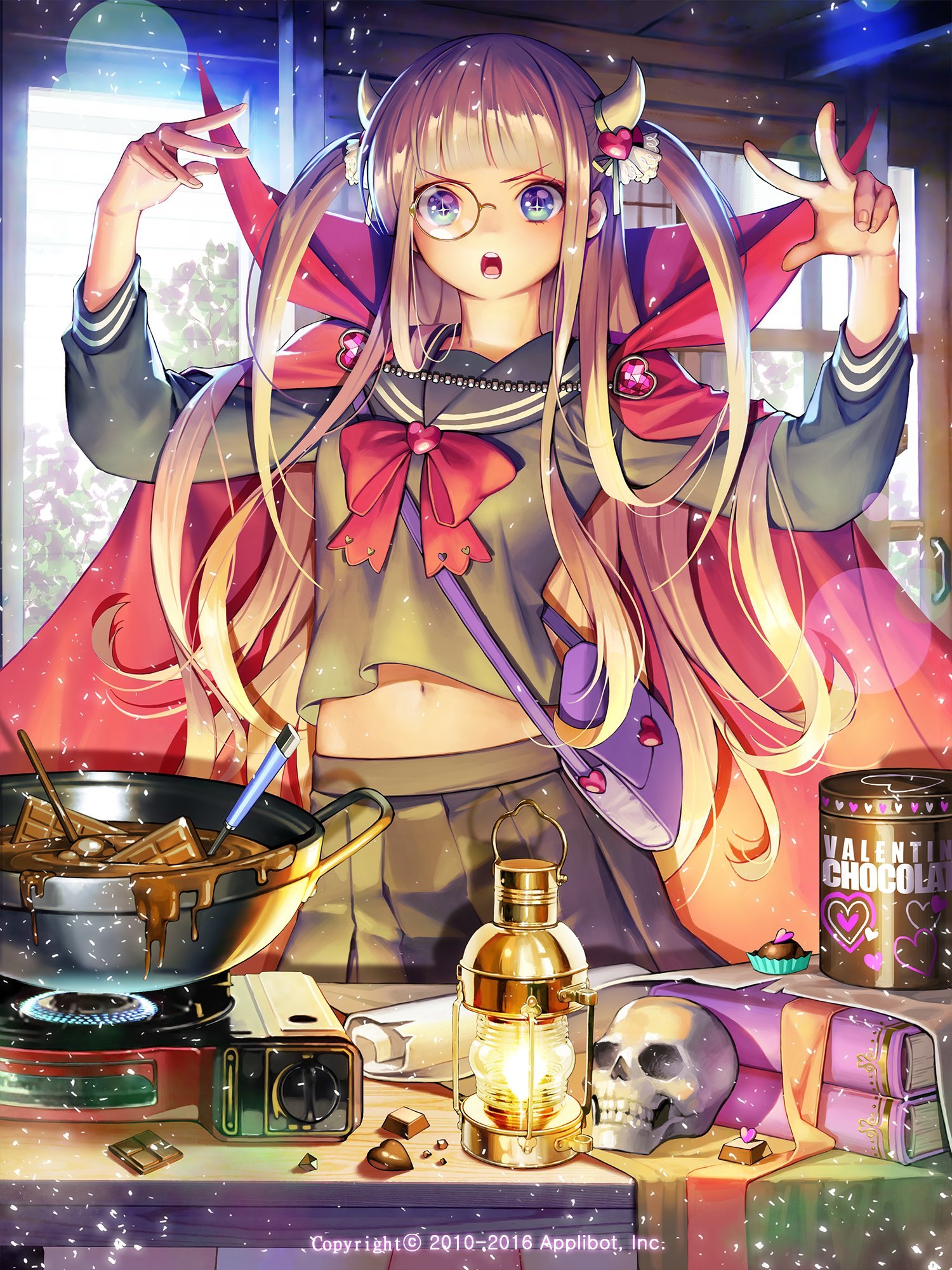 angry, Blonde, Hair, Blue, Eyes, Book, Cloak, Horns, Long, Hair, Ribbon ...