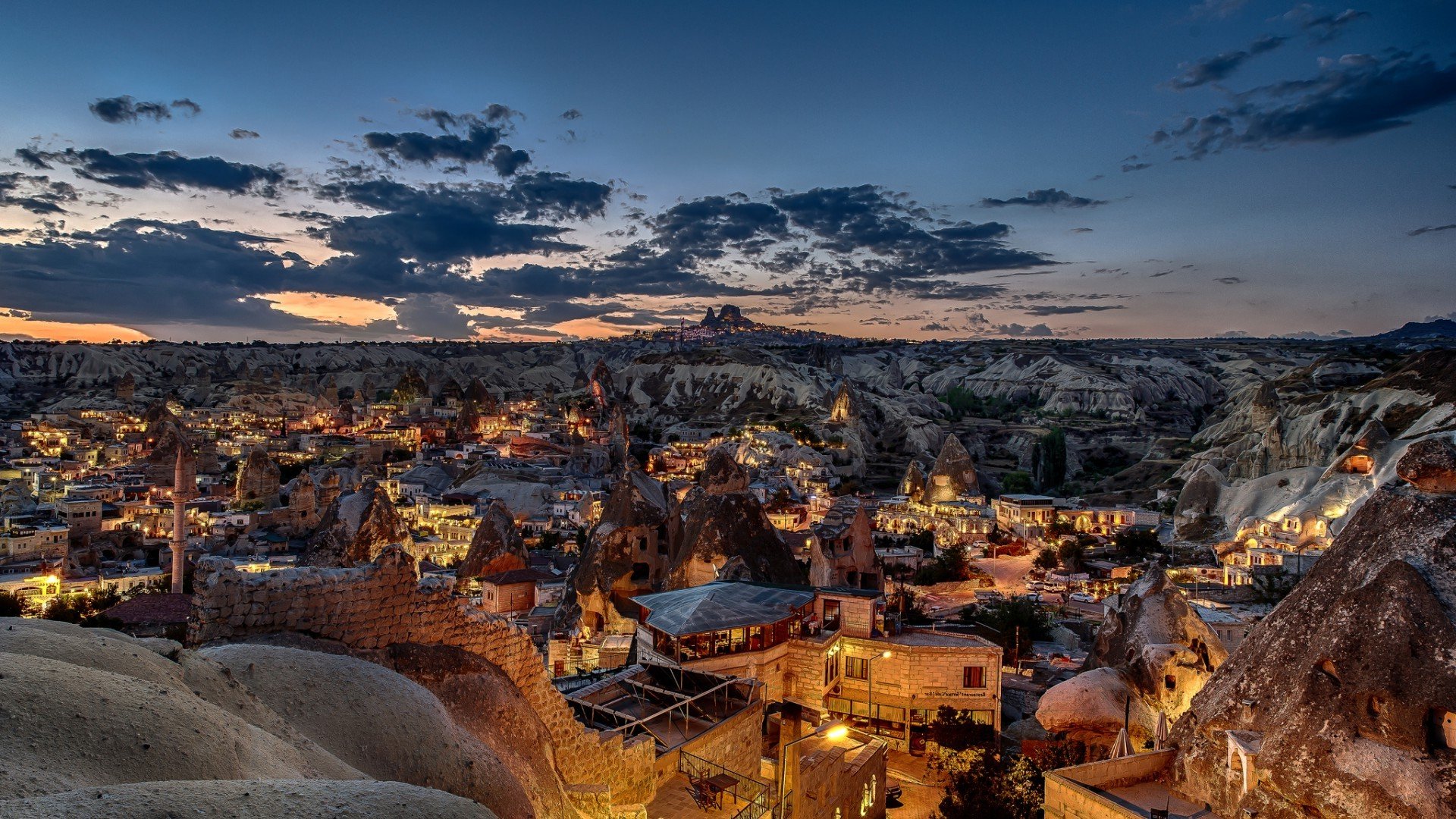nature, Landscape, Mountain, Rock, Turkey, Trees, Clouds, House ...