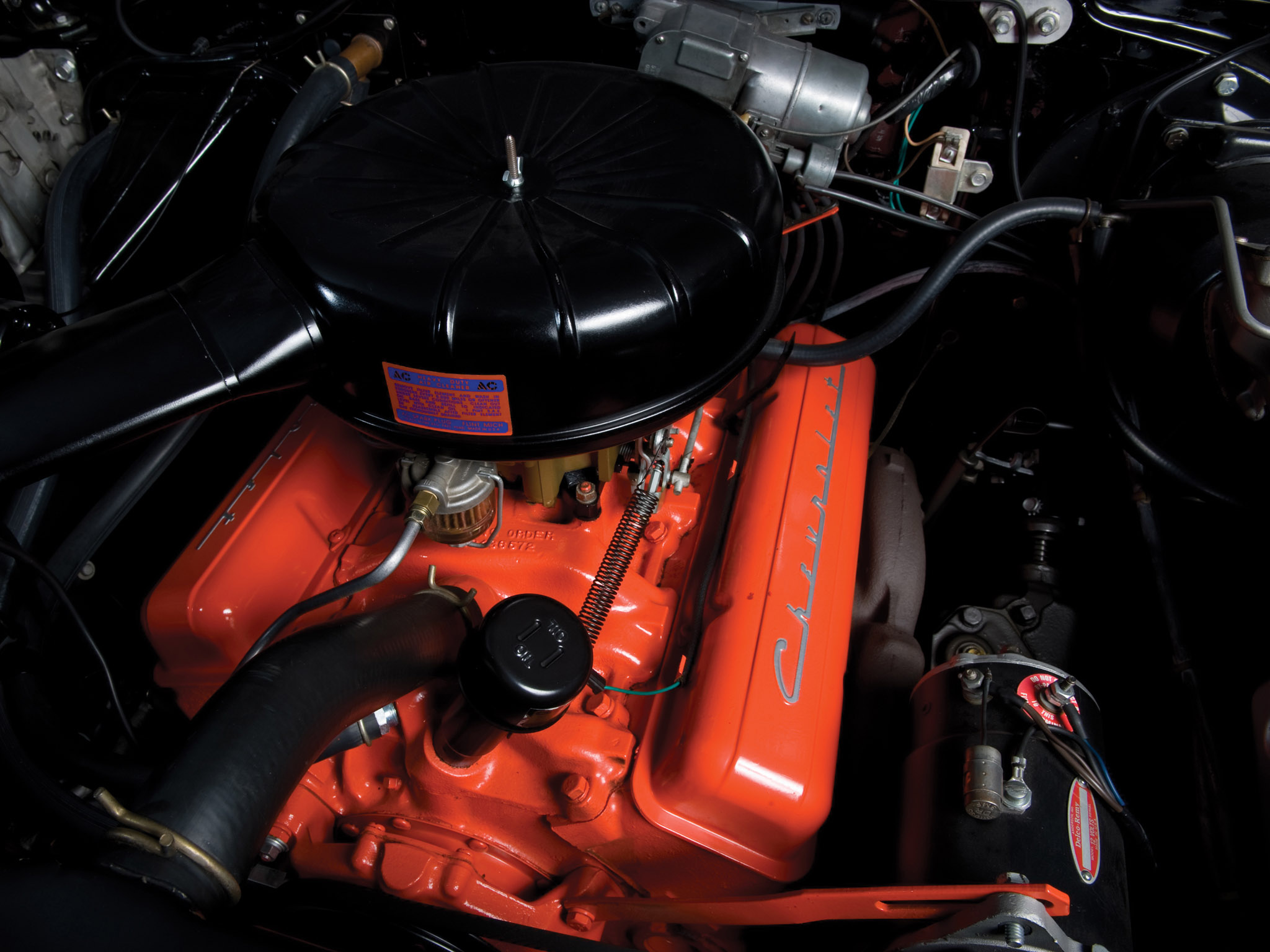 1957, Chevrolet, Bel, Air, Sport, Coupe, Retro, Engine, Engines ...