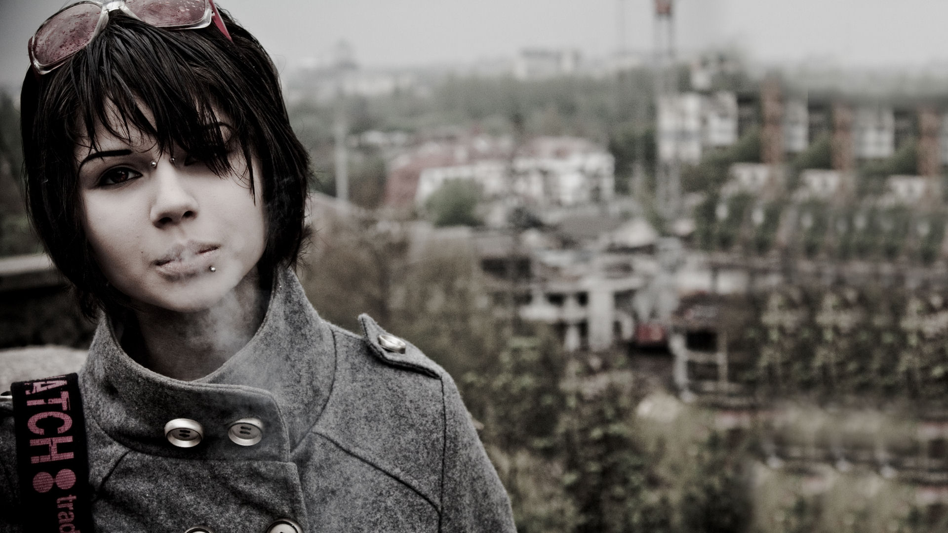 brunette, Smoking, Face, Piercing, Mood Wallpapers HD / Desktop and ...