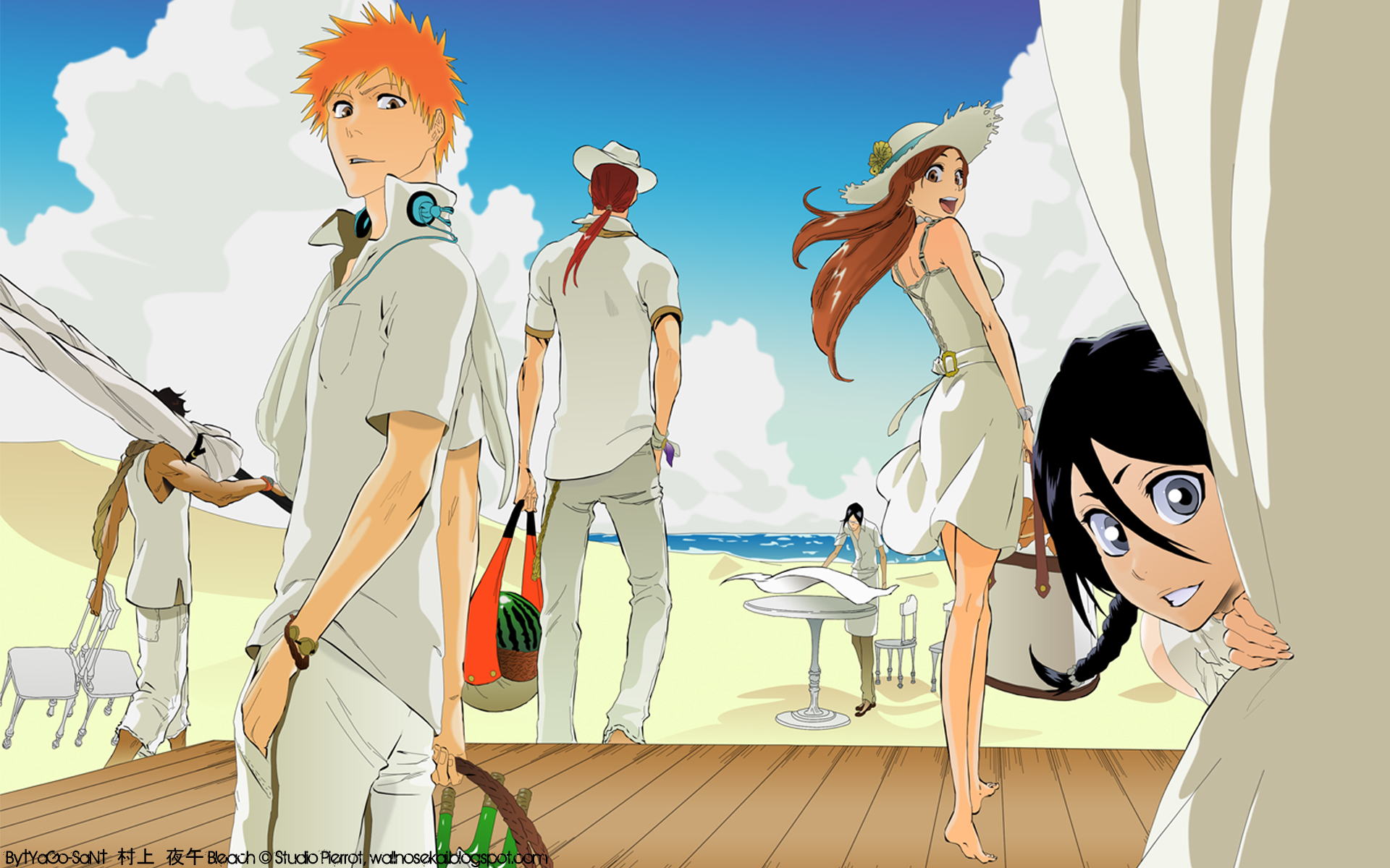 bleach, Kurosaki, Ichigo, Summer, Inoue, Orihime, Kuchiki, Rukia ...