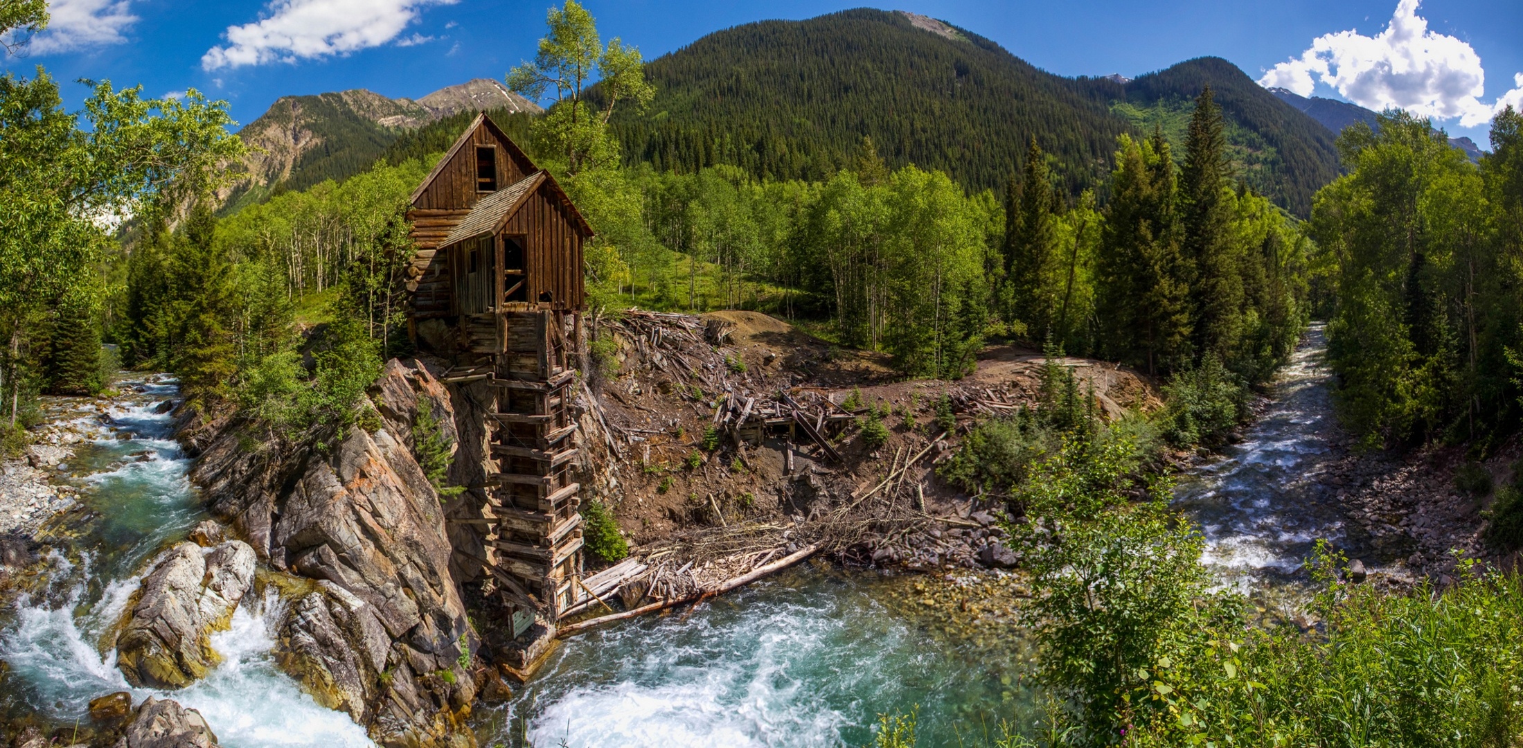 crystal, Colorado, A, Water, Mill, River, Forest, Trees, Mountains ...