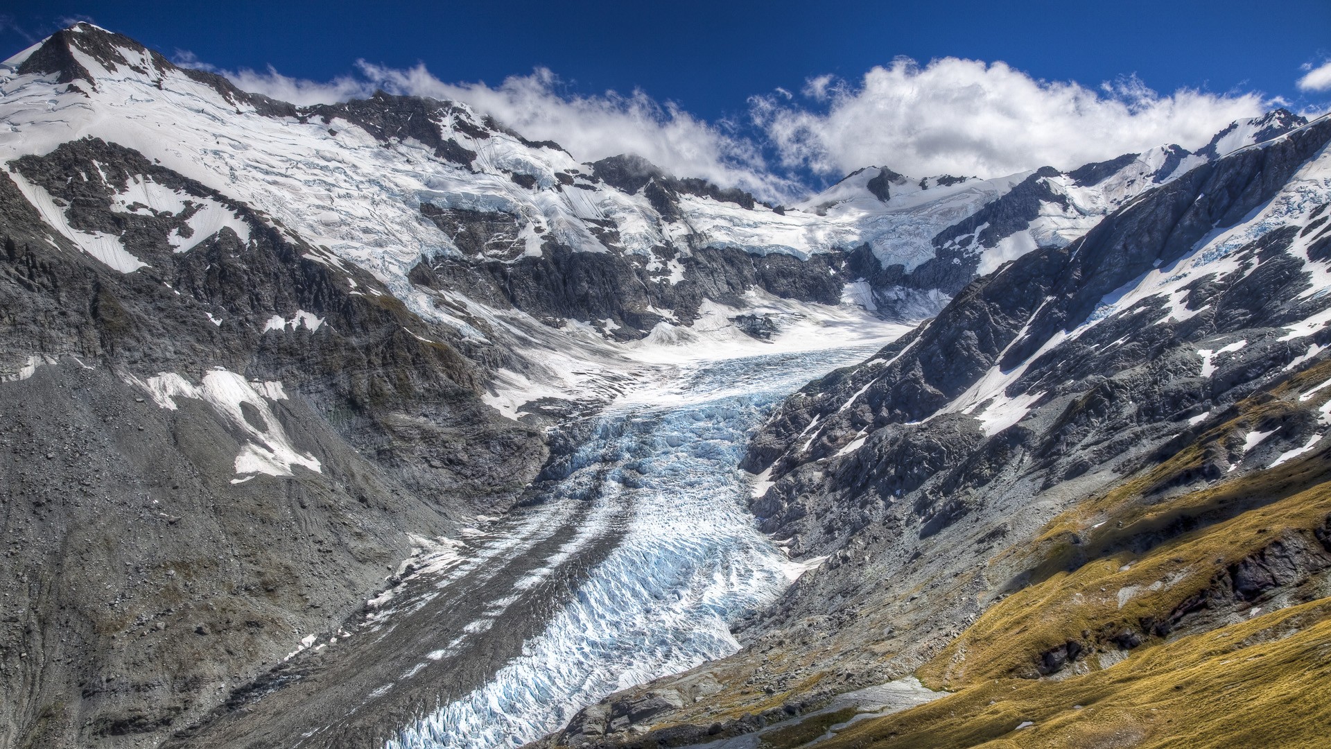 snow, Valleys, Glacier, New, Zealand, Dart, National, Park, Mount ...