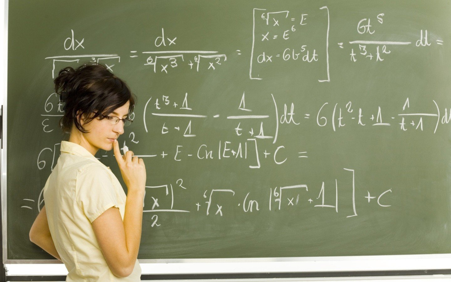 brunettes, Women, Glasses, Lesson, Mathematics, Teachers, Chalkboards ...