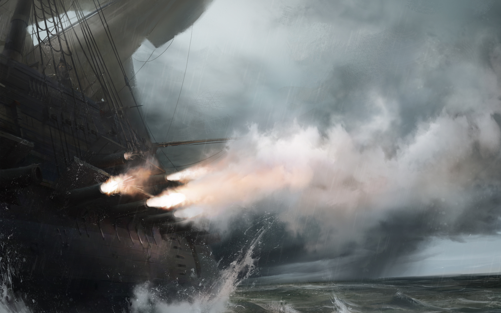 fantasy, Pirate, Ships, Explosion, Fire, Flames, Ocean, Action ...