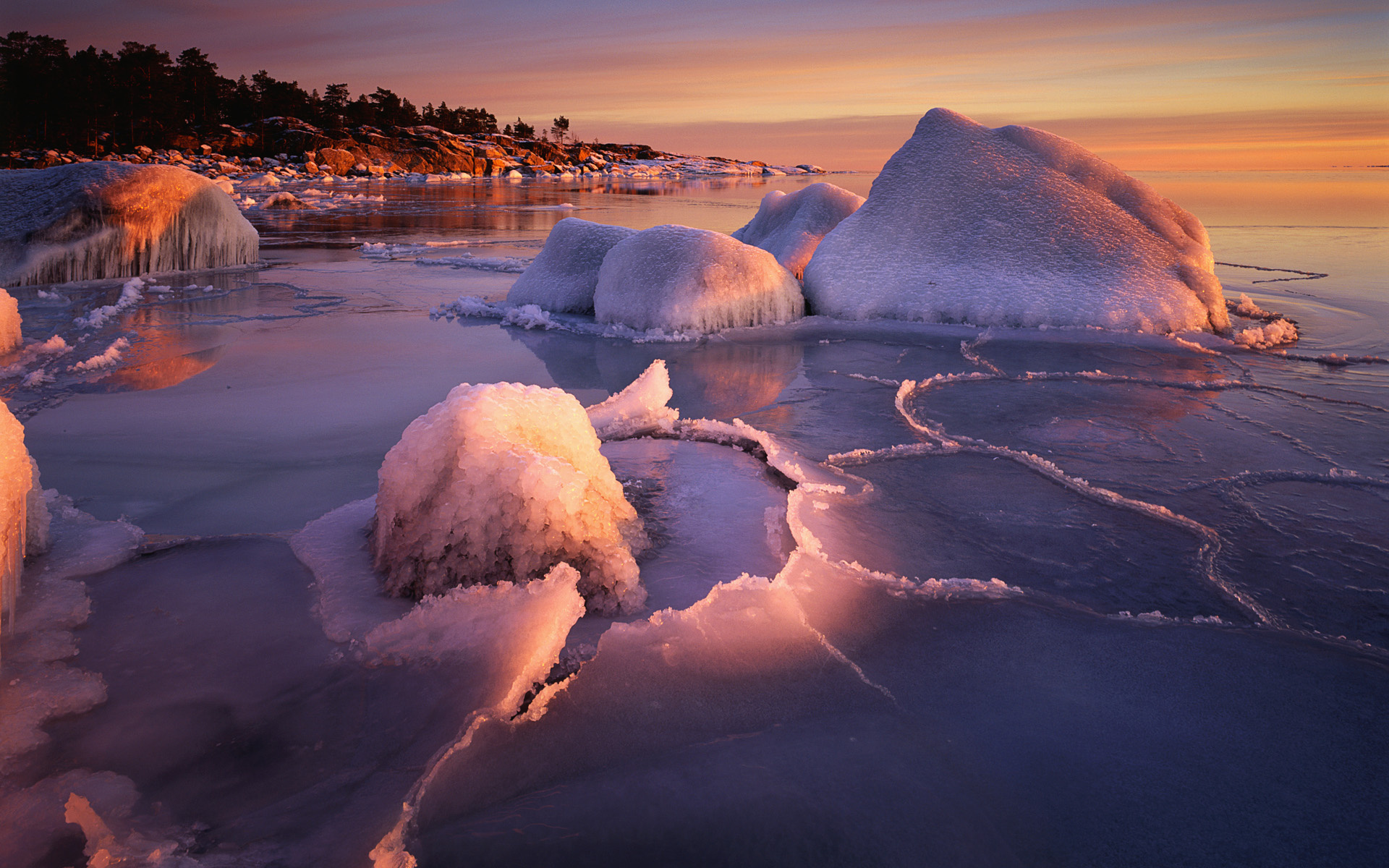 winter, Ocean, Sea, Lakes, Shore, Coast, Nature, Sunset, Sunrise, Ice ...