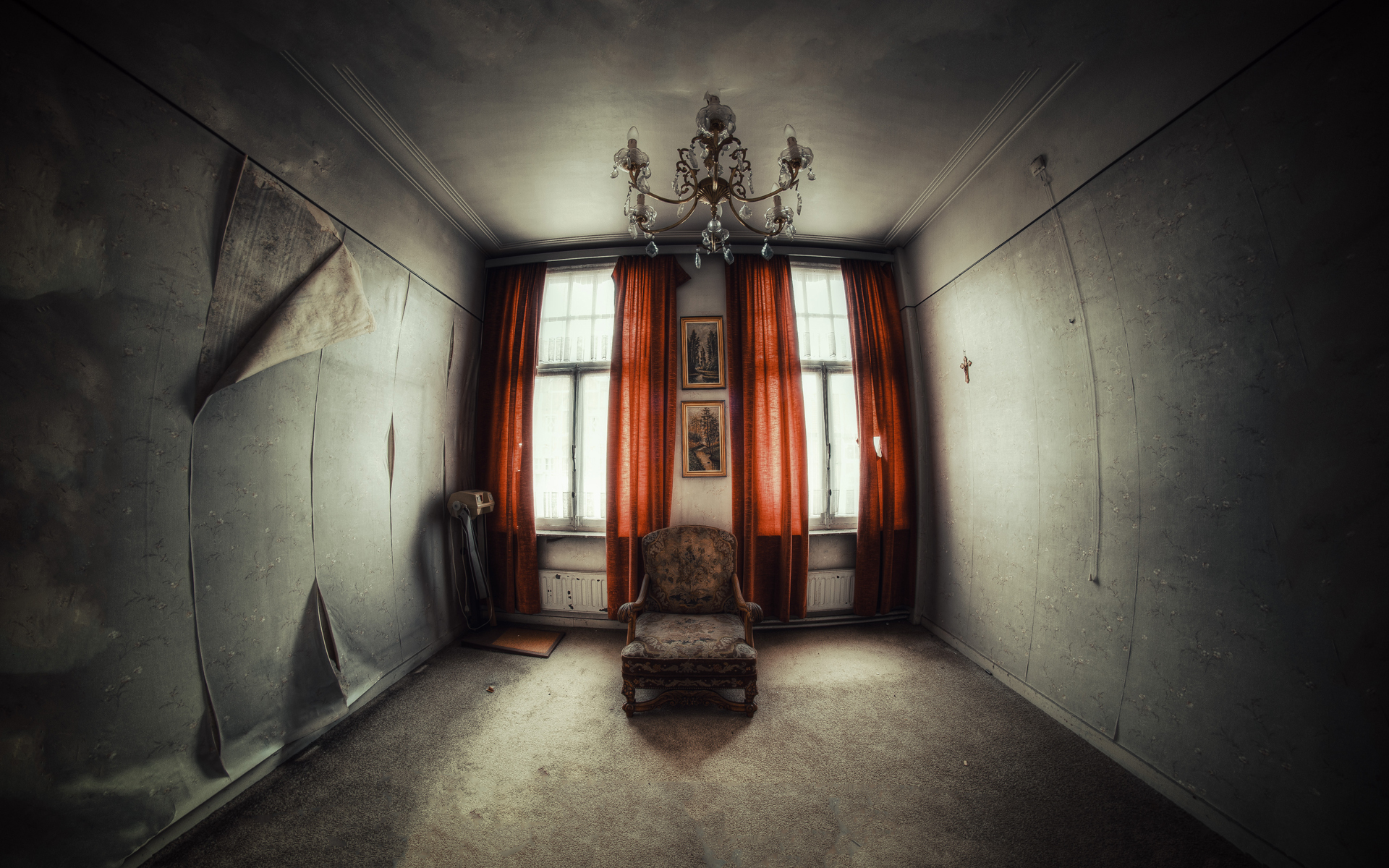 gothic, Drak, Horror, Scary, Spooky, Creepy, Furniture, Window, Drapes ...