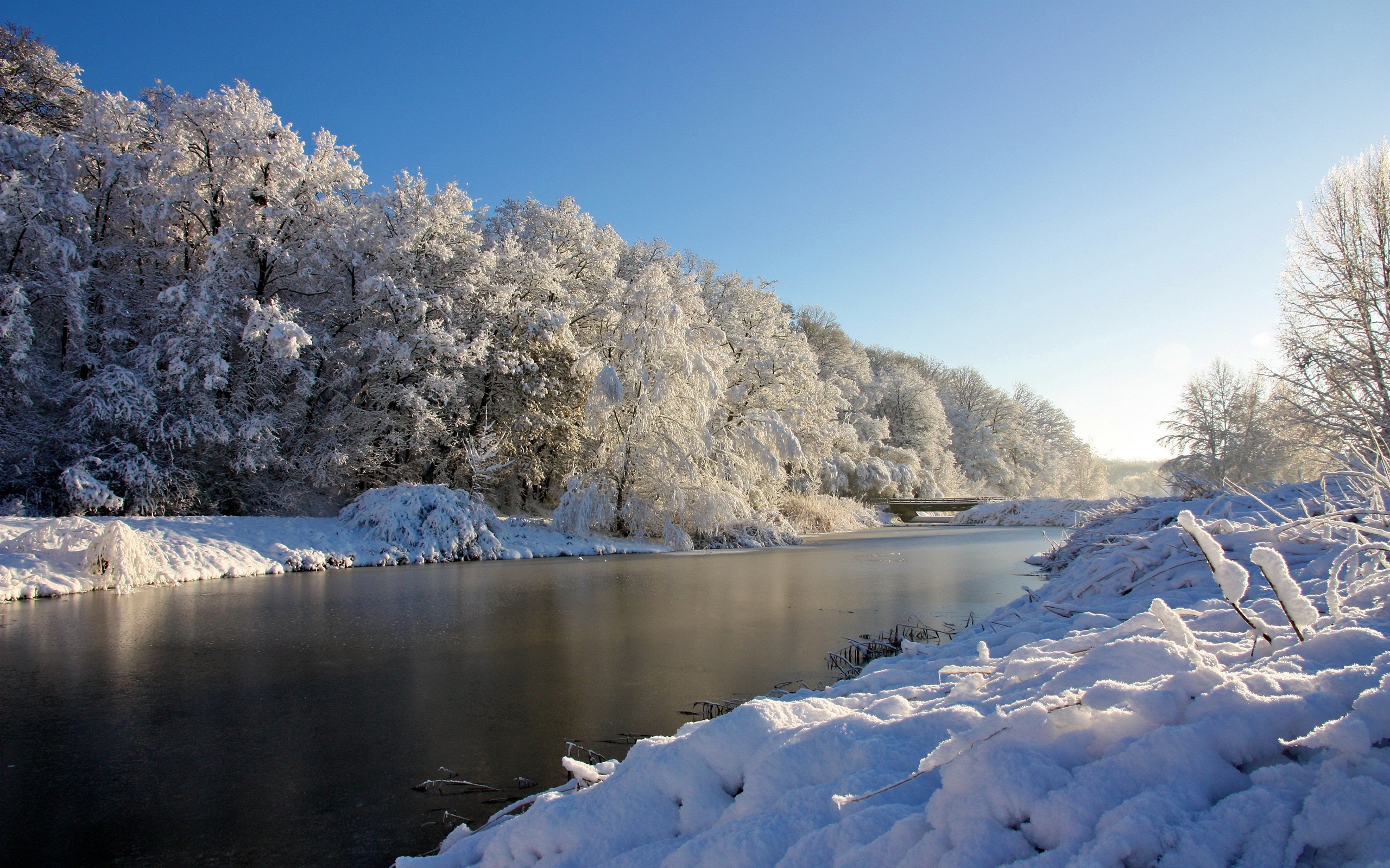 winter, River Wallpapers HD / Desktop and Mobile Backgrounds