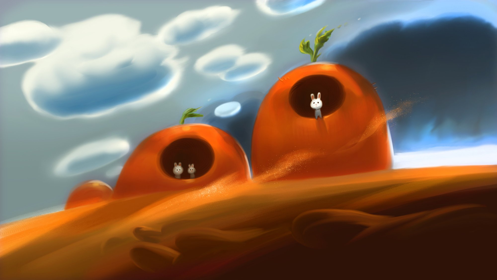 rabbit, Carrot, Cute, Artwork Wallpapers HD / Desktop and Mobile ...