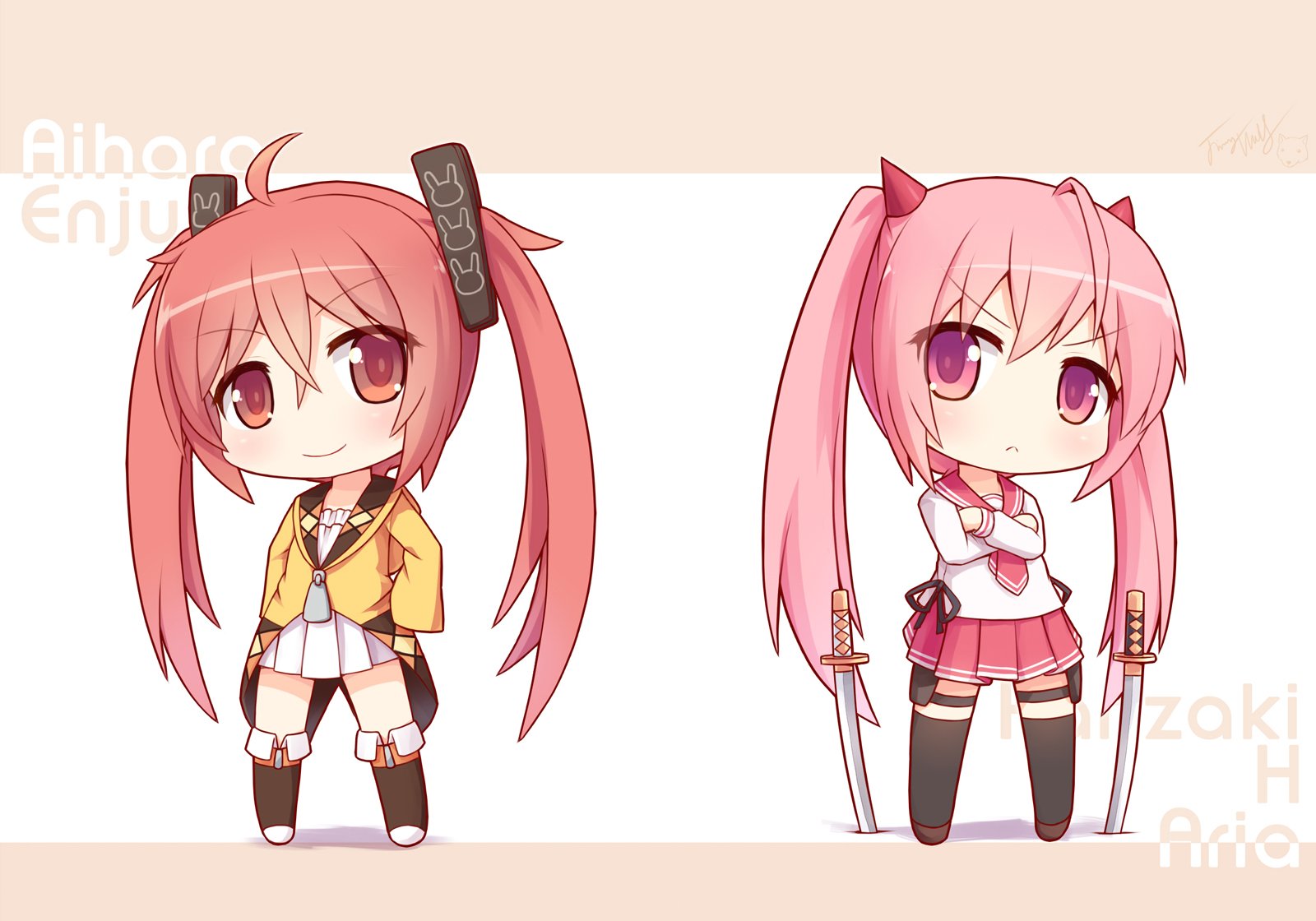 aihara, Enju, Black, Bullet, Chibi, Hidan, No, Aria, Kanzaki, H, Aria ...