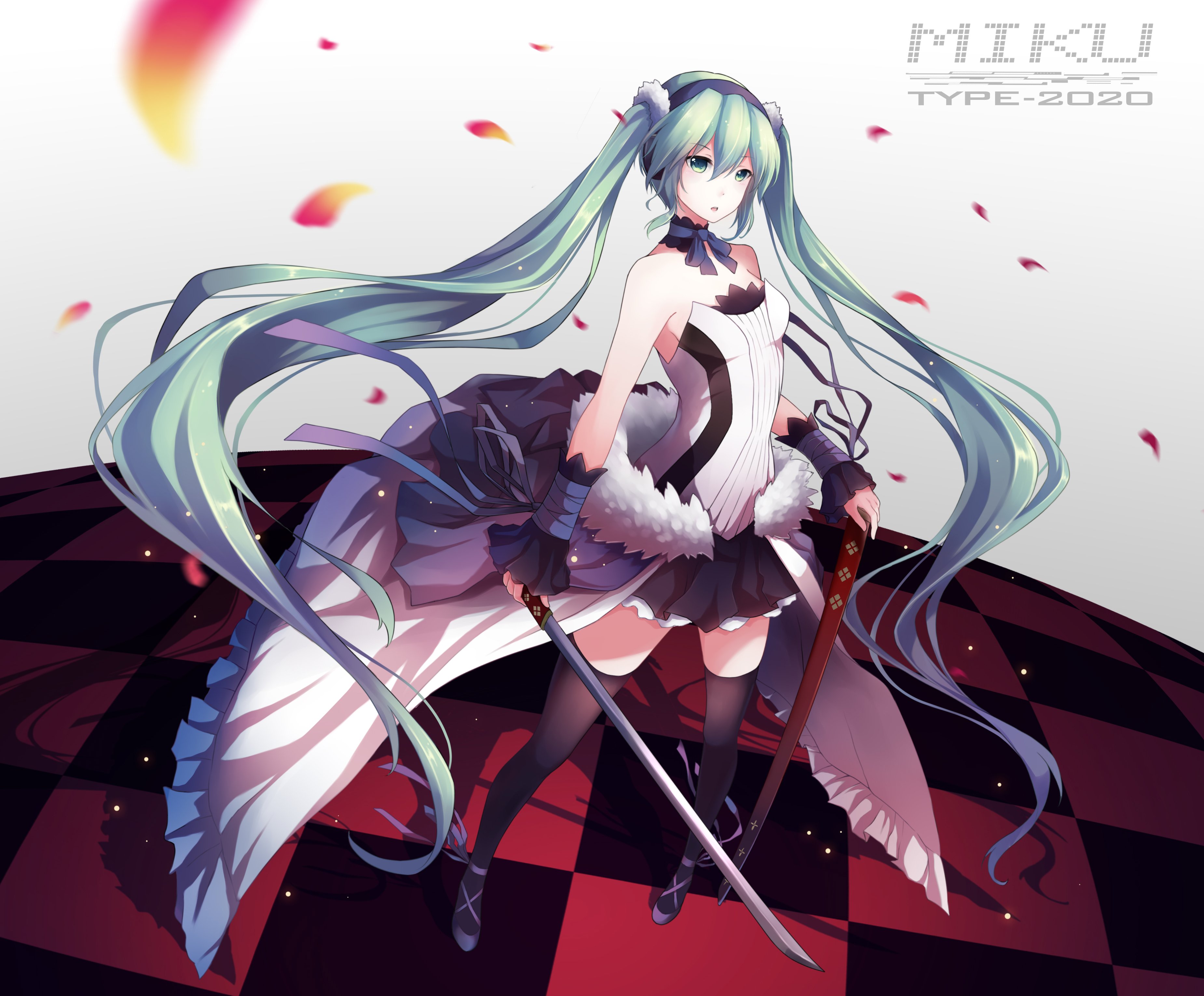7th, Dragon, 2020, Aqua, Hair, Choker, Hatsune, Miku, Headband, Long ...