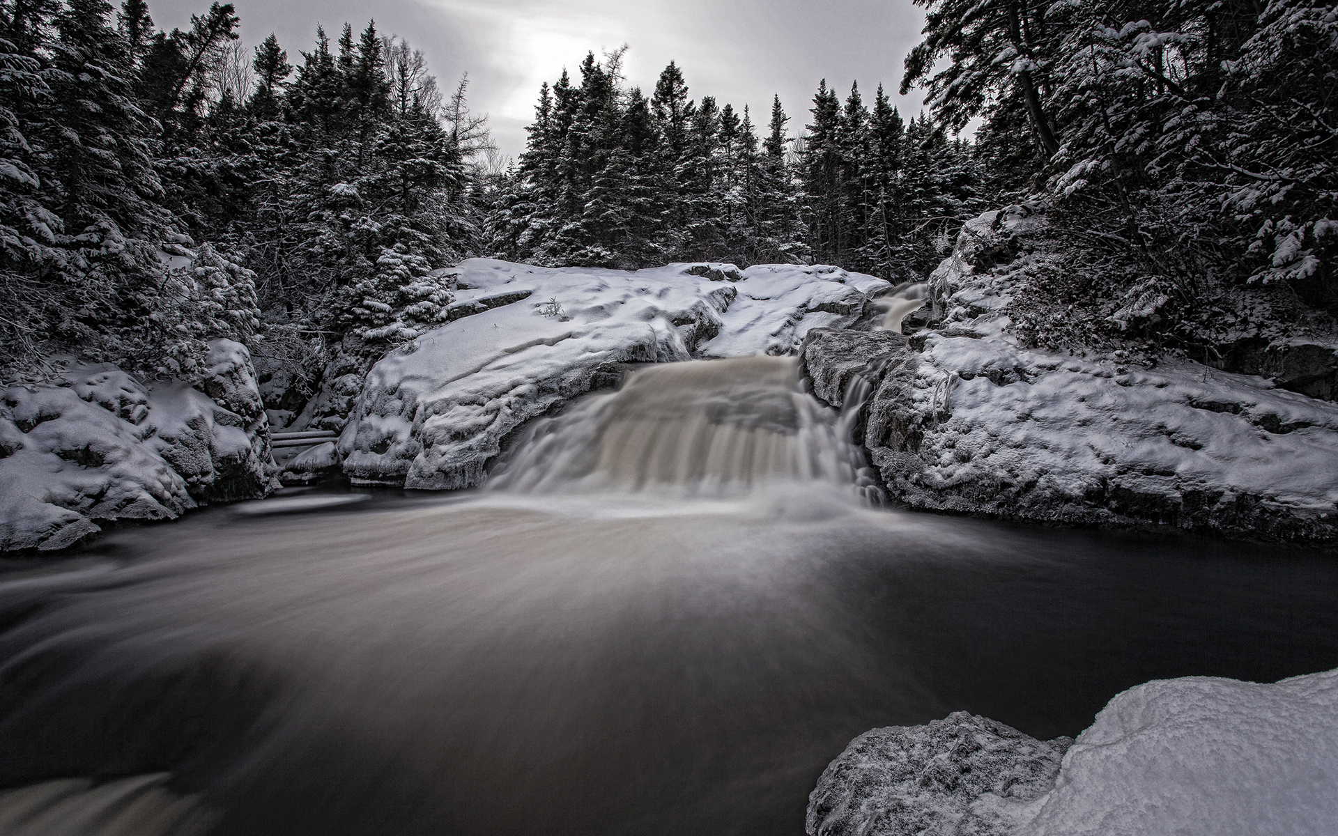 nature, Landscapes, Rivers, Waterfalls, Winter, Snow, Trees, Forest ...